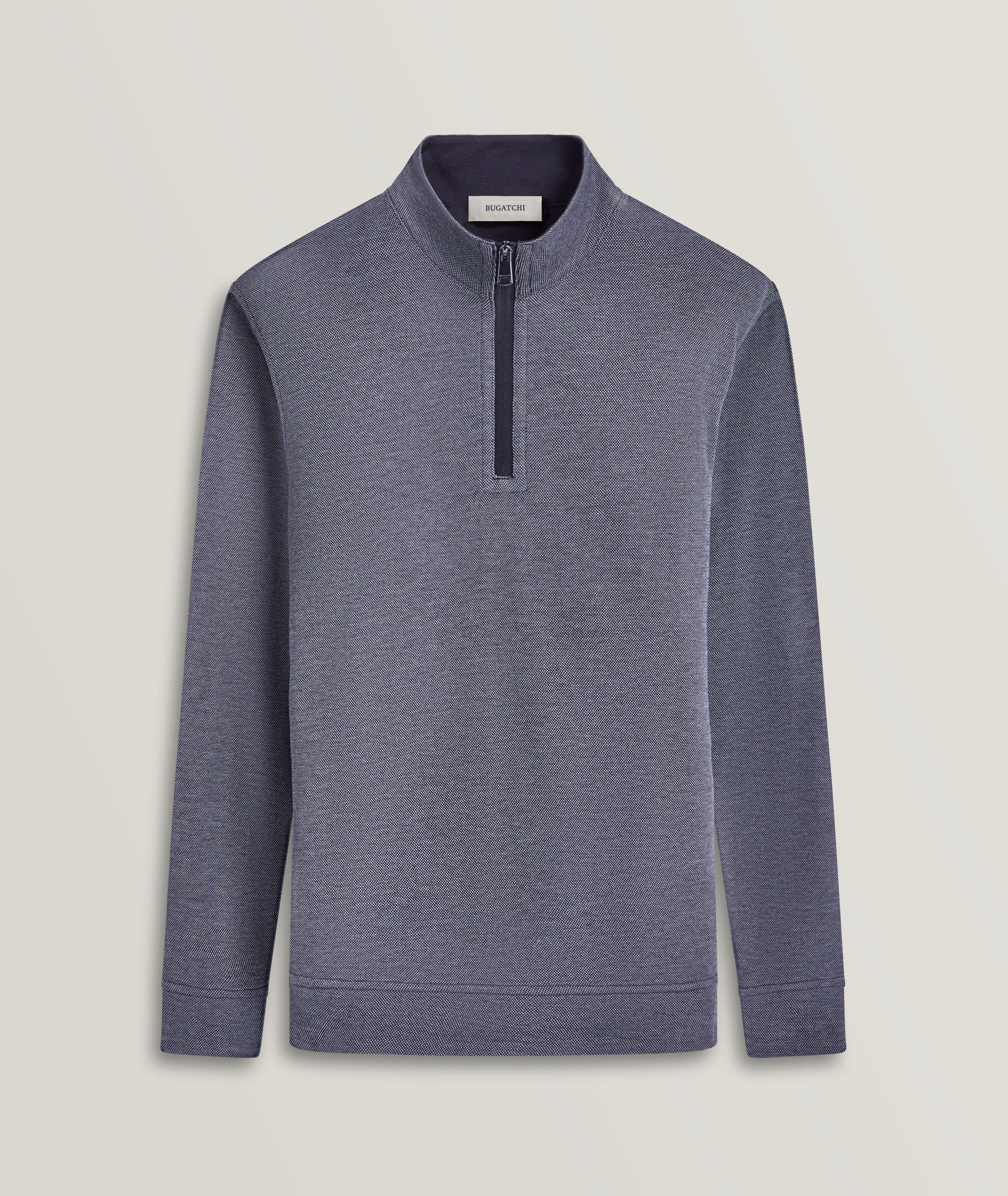 Bugatchi Cotton-Blend Reversible Quarter-Zip Sweater | Sweaters & Knits ...