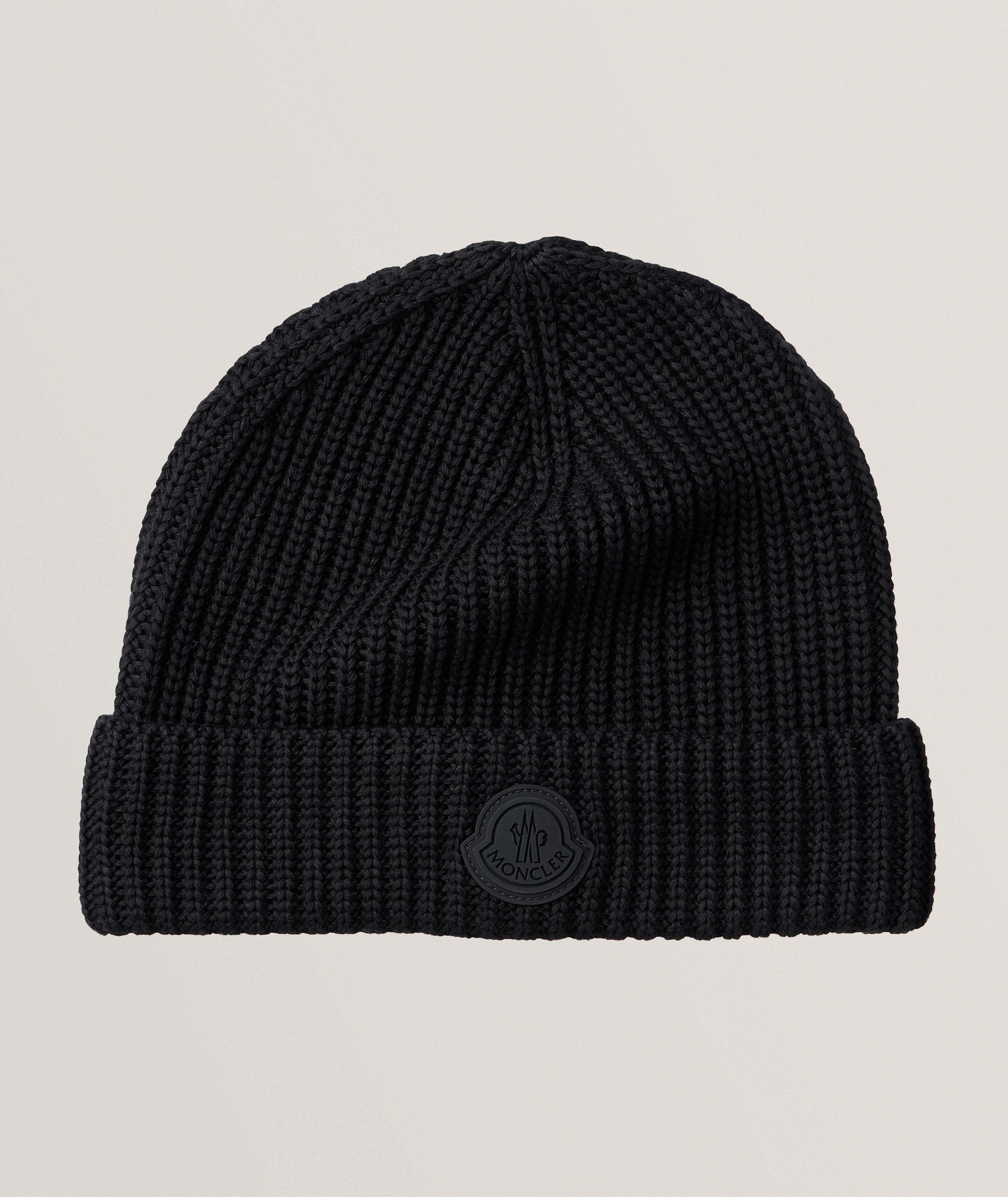 Moncler Cotton Rib-Knit Logo Toque | Hats | Harry Rosen