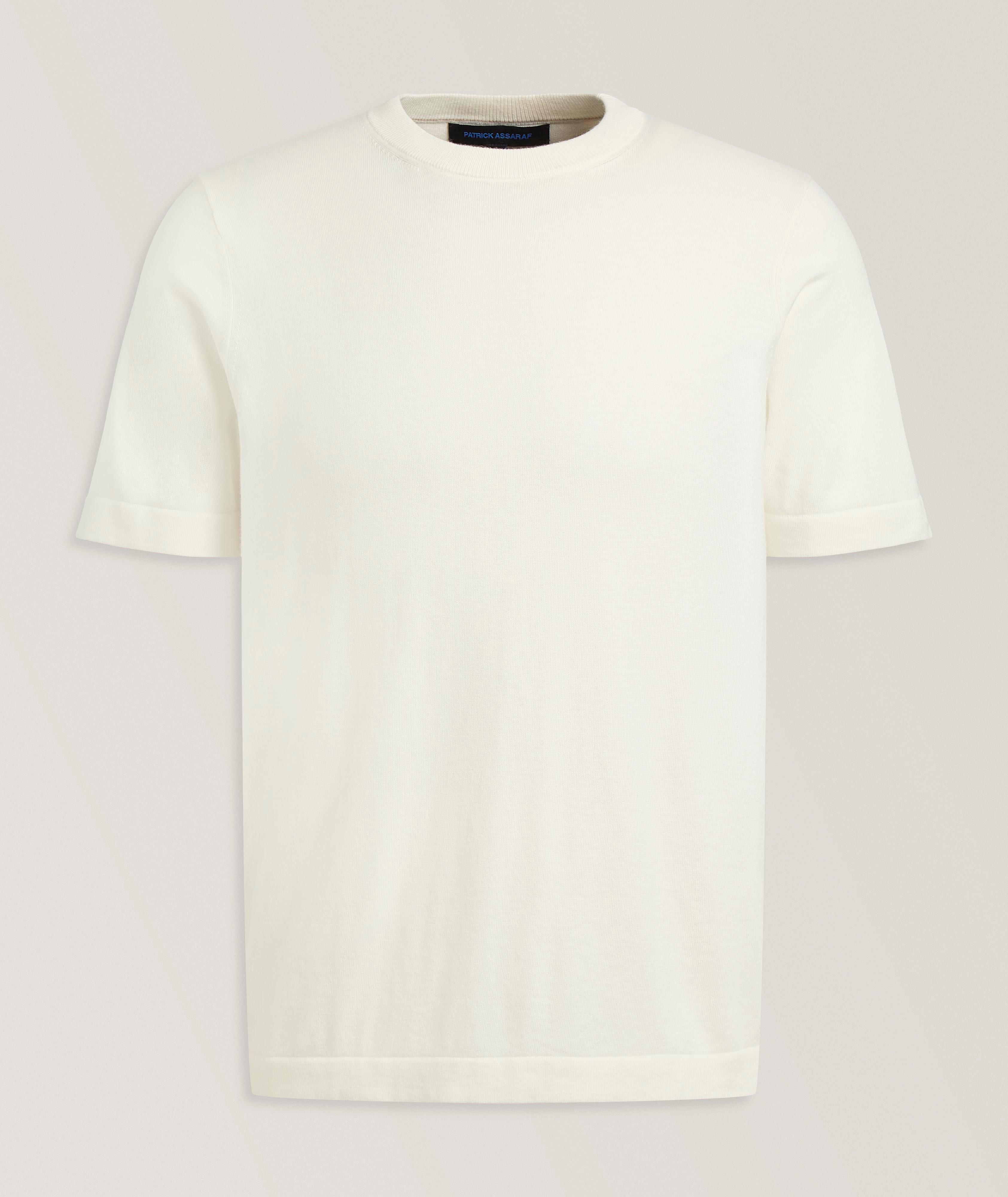 Patrick Assaraf Cotton-Cashmere Blend Knit T-Shirt | Sweaters & Knits ...