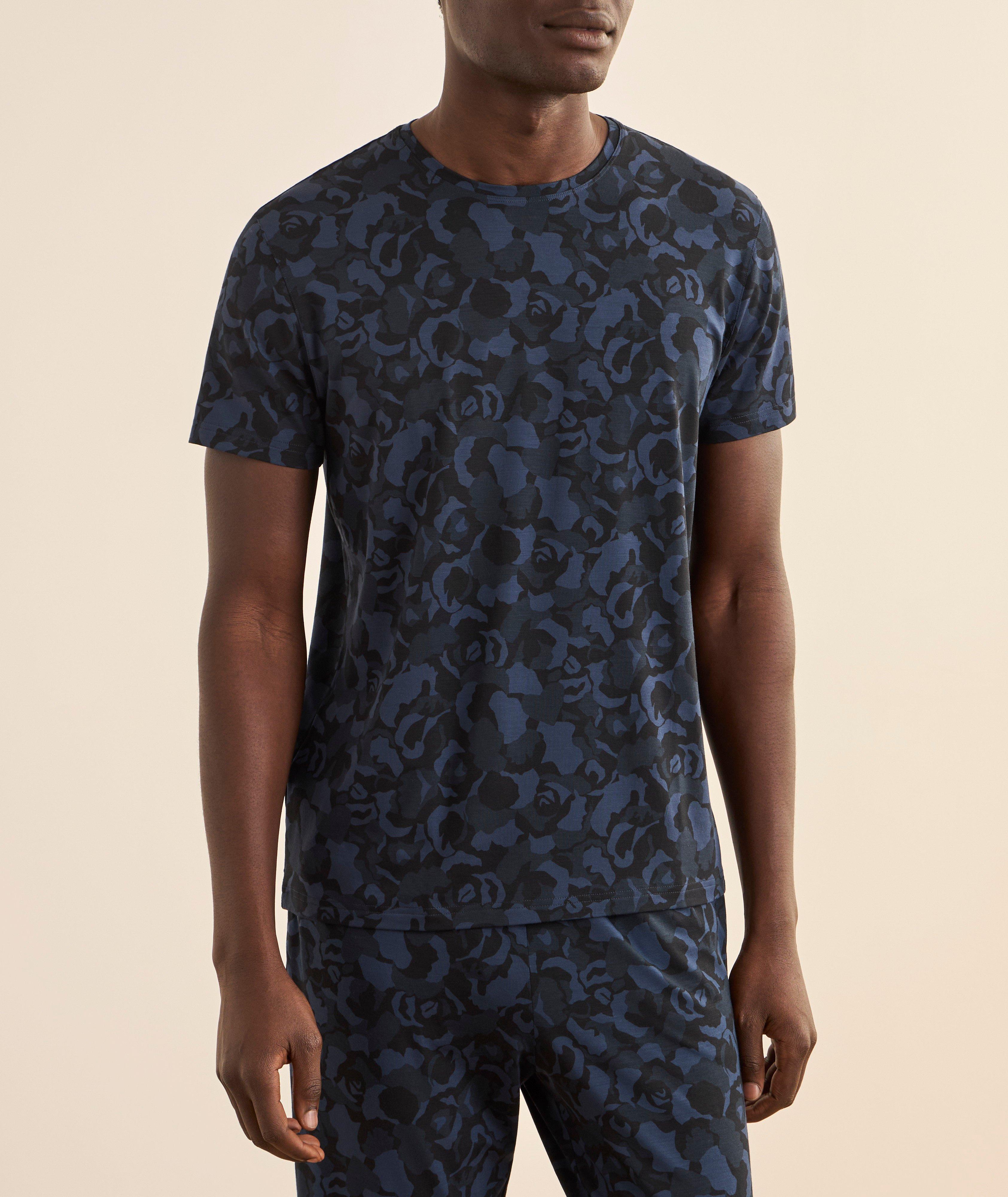 Derek Rose London Floral Camo Micro-Modal T-Shirt | Pyjamas ...
