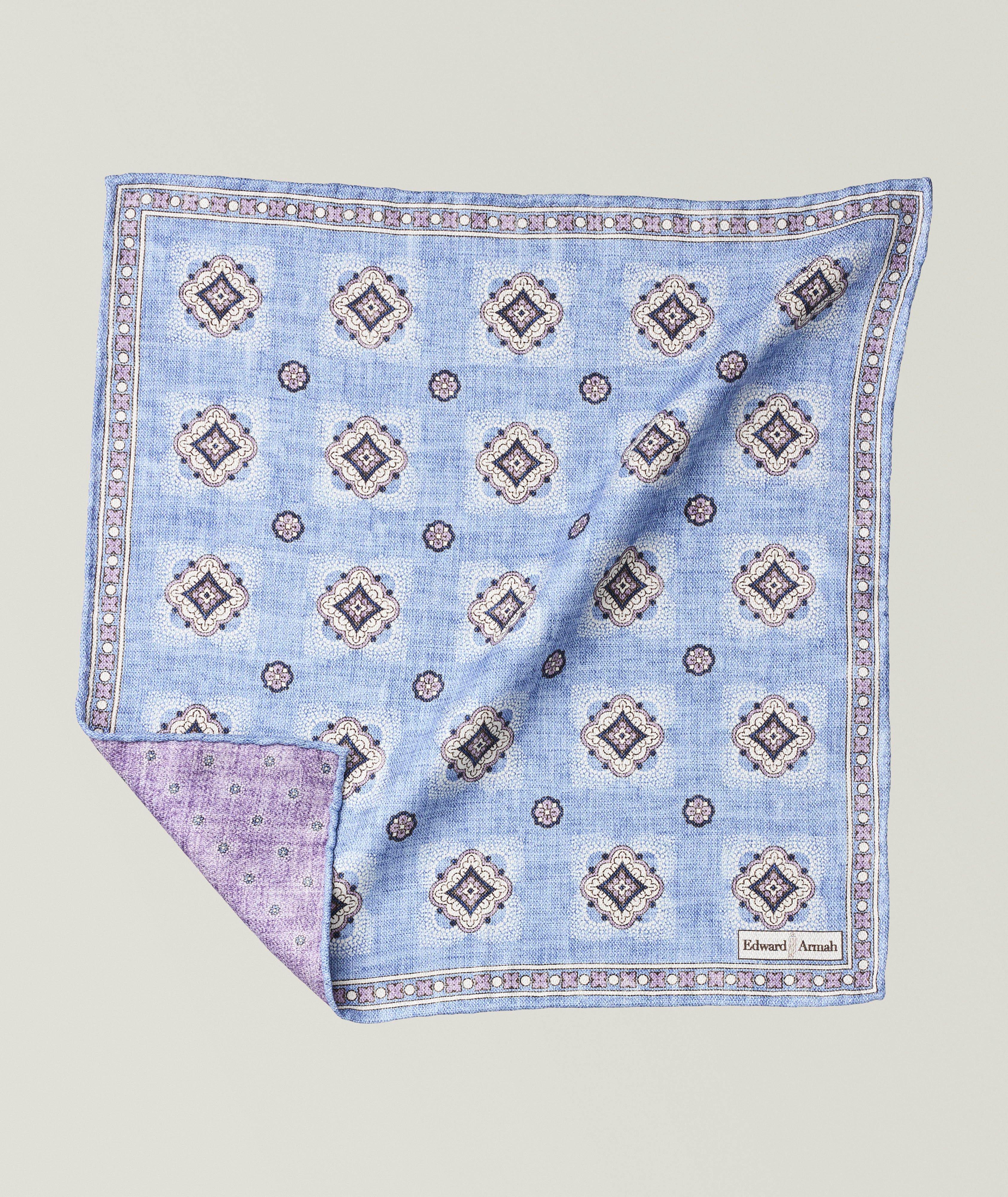 Edward Armah Mouchoir de poche en paisley-micro-floral | Cravates et ...
