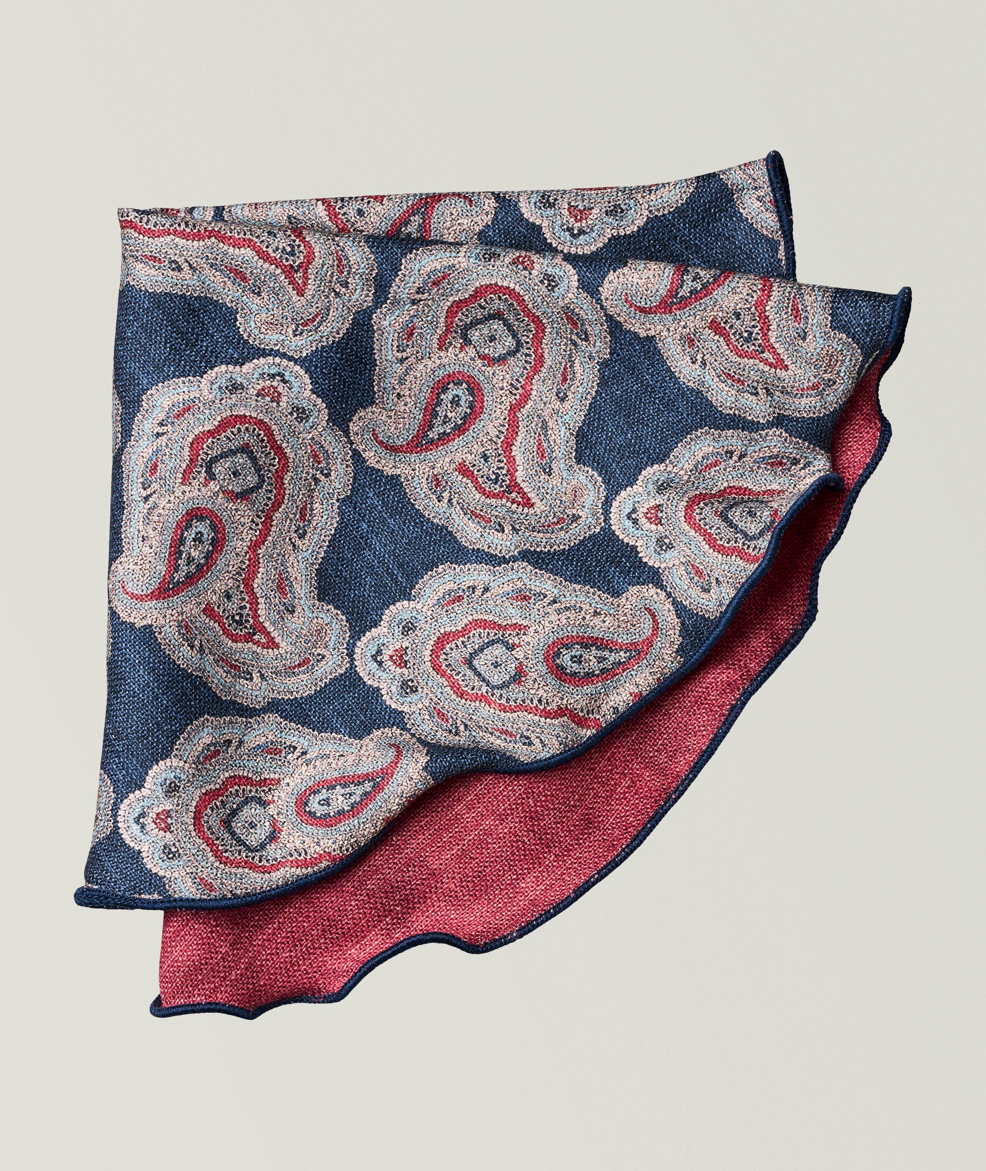 Edward Armah Paisley Silk Pocket Round | Ties, Pocket Squares & Formal ...