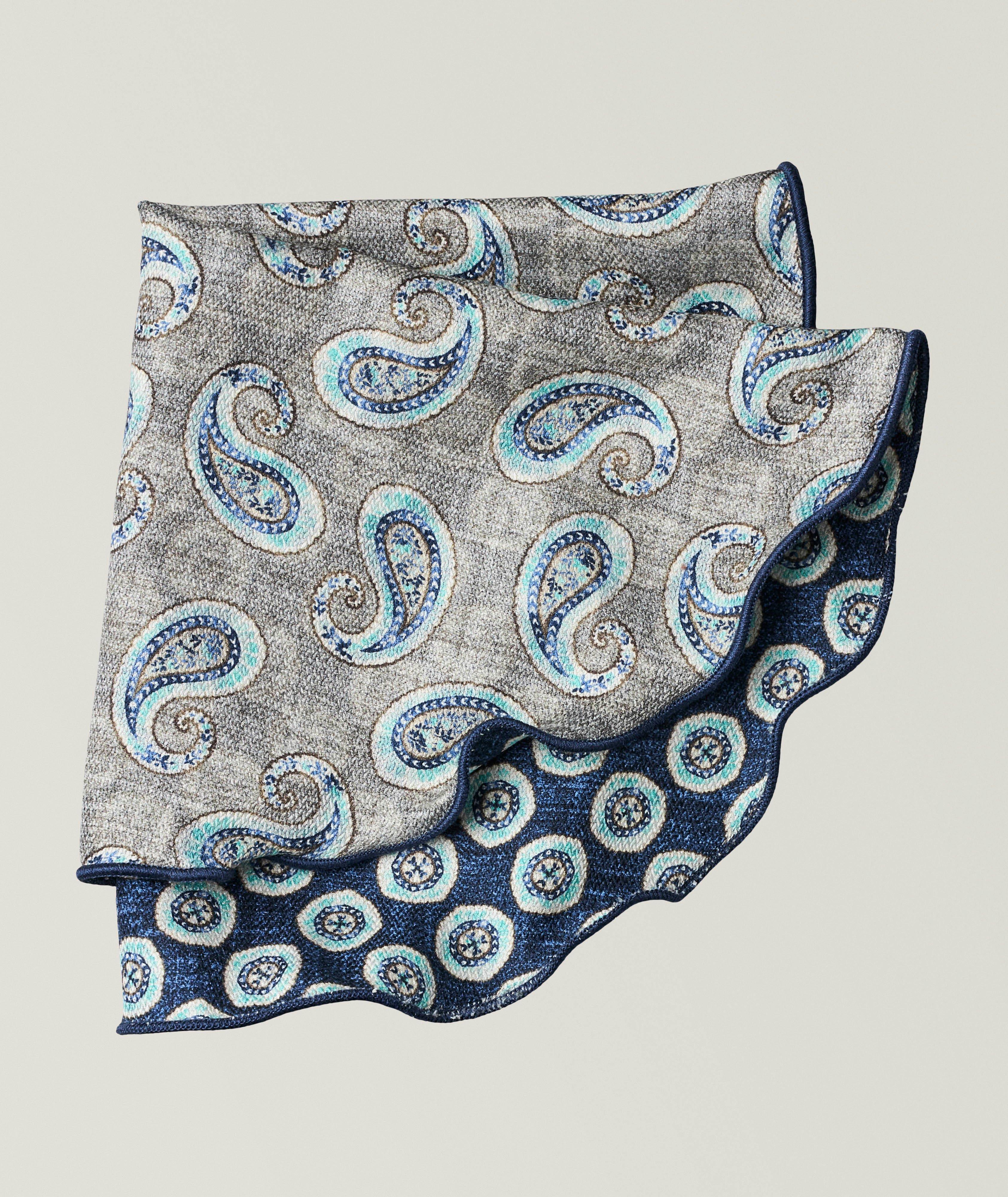 Edward Armah Reversible Paisley-Medallion Pocket Round | Ties, Pocket ...