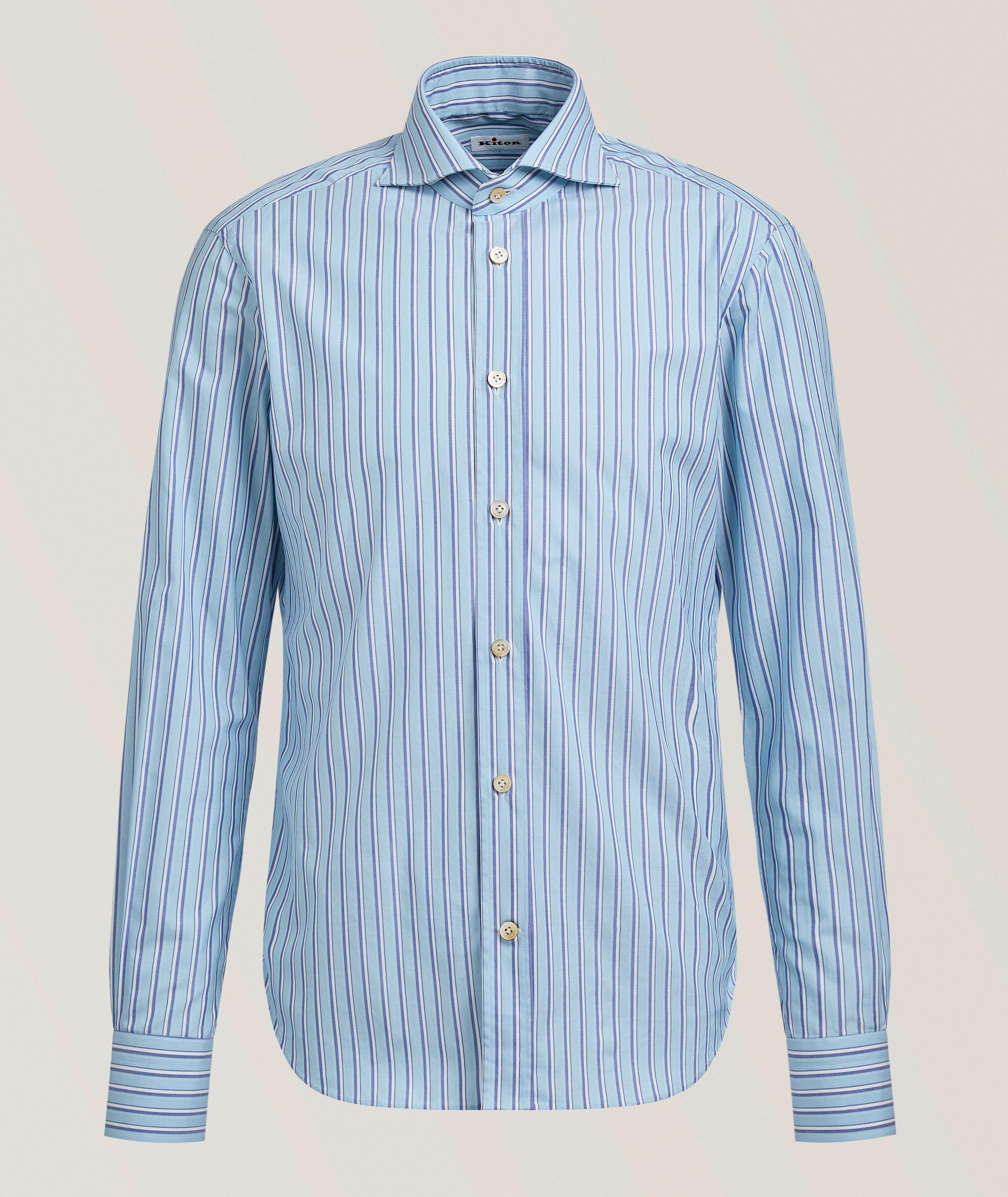 Kiton Multi-Striped Cotton Shirt | Casual Shirts | Harry Rosen