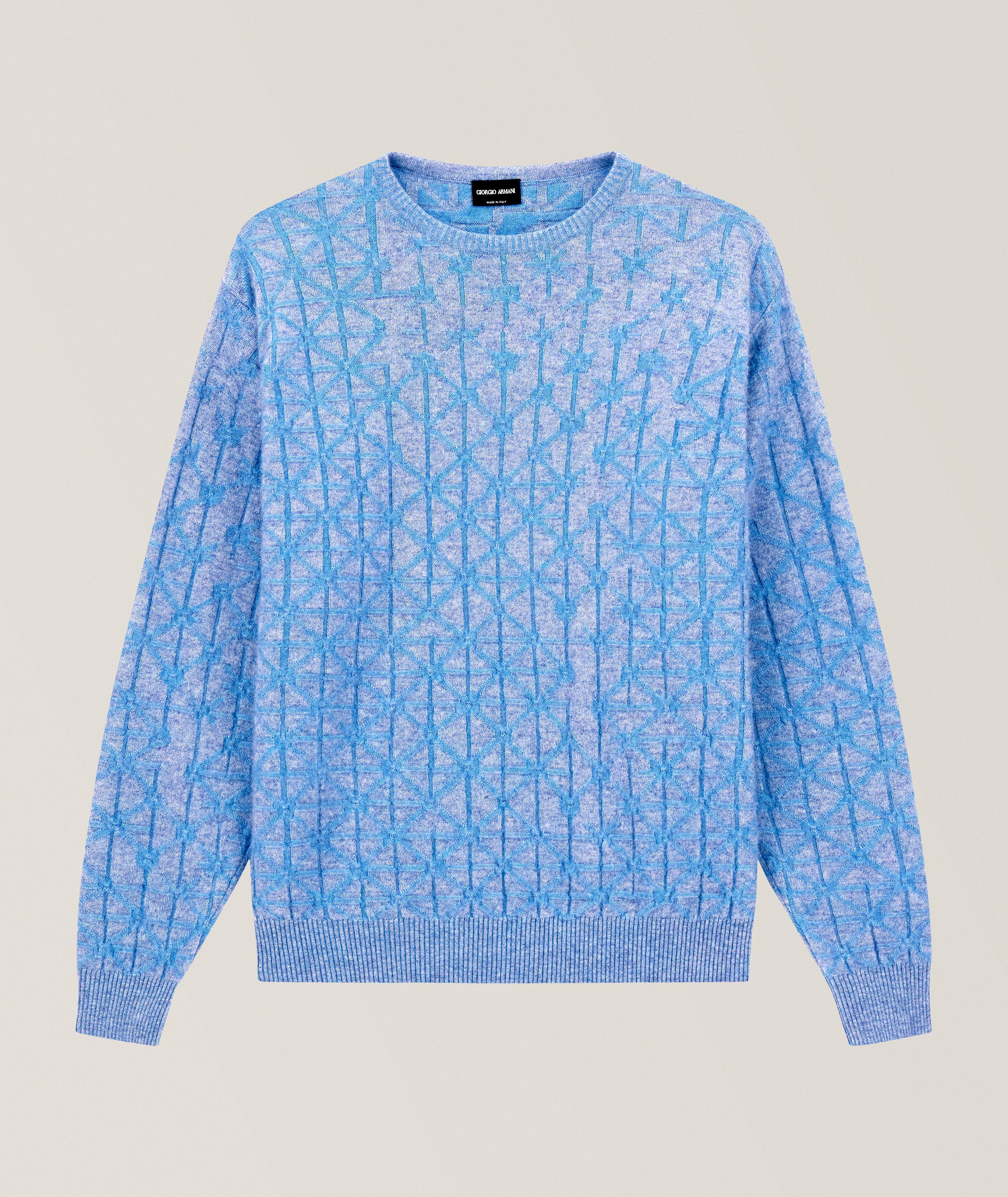 Giorgio Armani Jacquard Virgin Wool-Cashmere Sweater | Sweaters & Knits ...