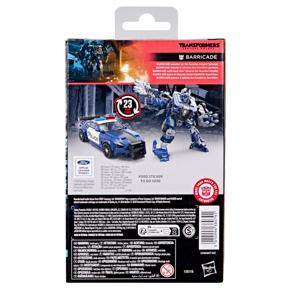 Transformers Studio Series Barricade Action Figure | The Last Knight ...