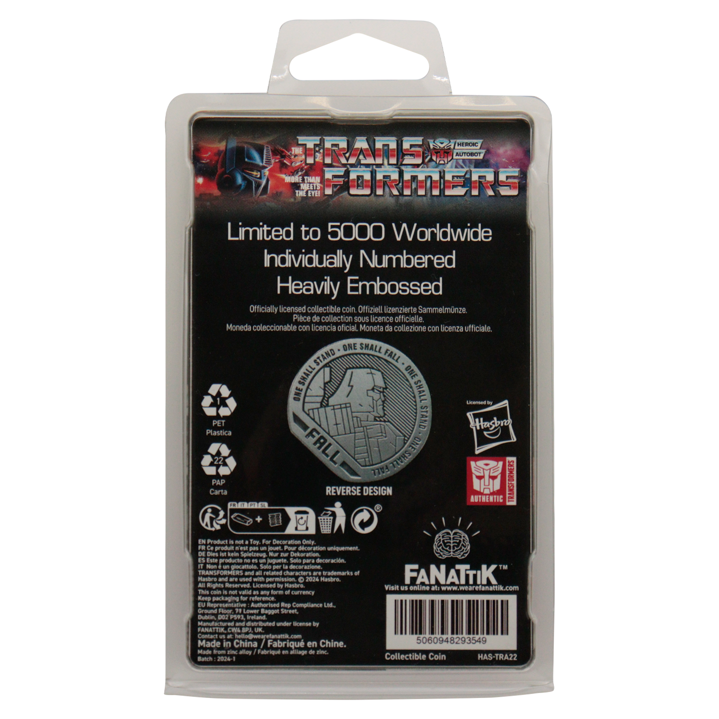 Fanattik Transformers Coin Transformers 40th Anniversary Collectible ...