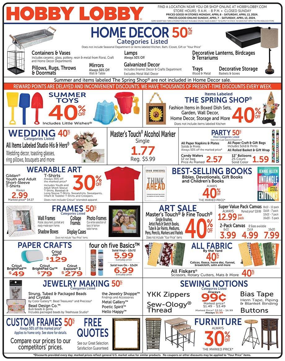 Hobby Lobby Weekly Ad