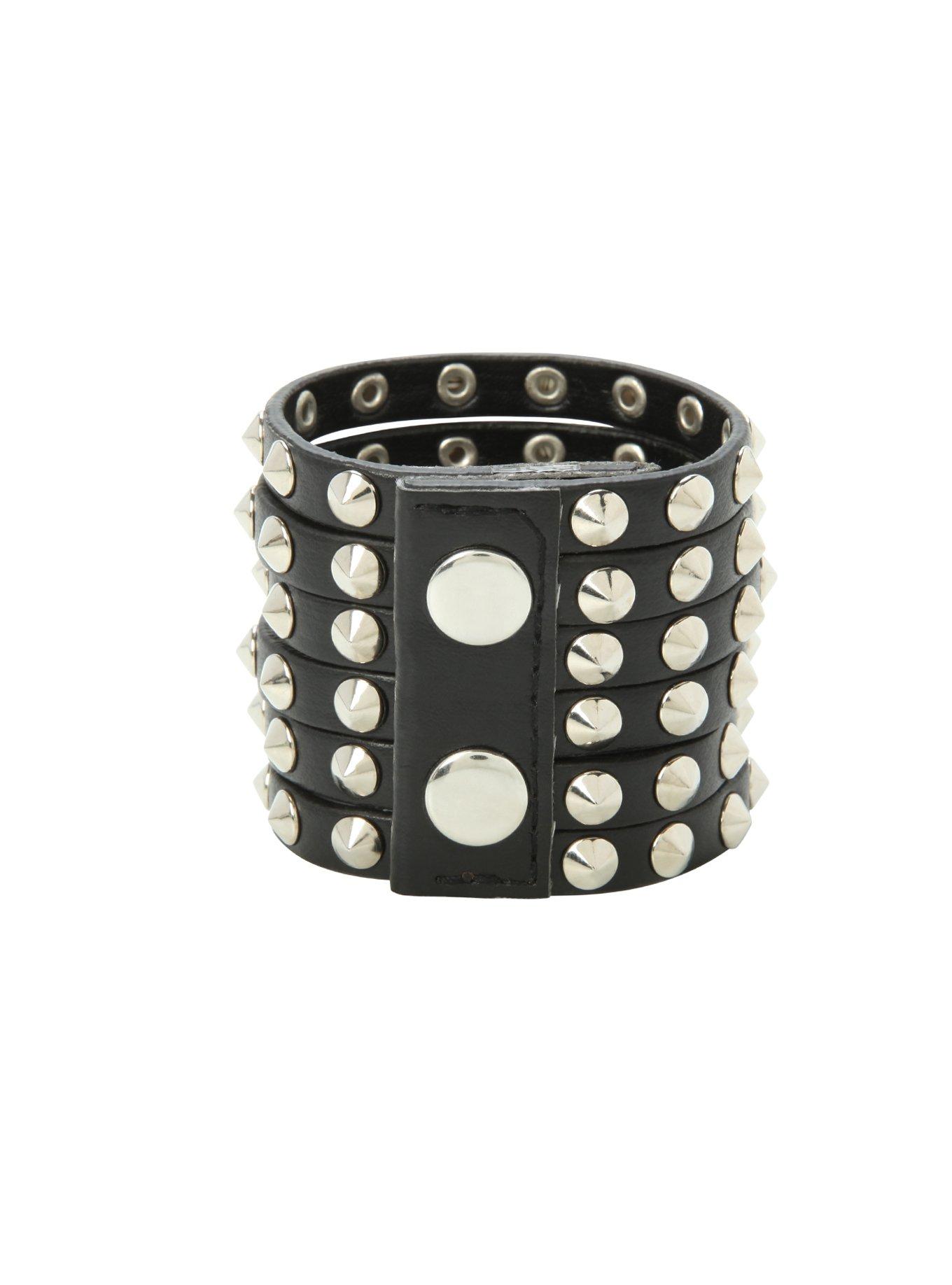 Black Mini Stud Wrist Cuff | Hot Topic