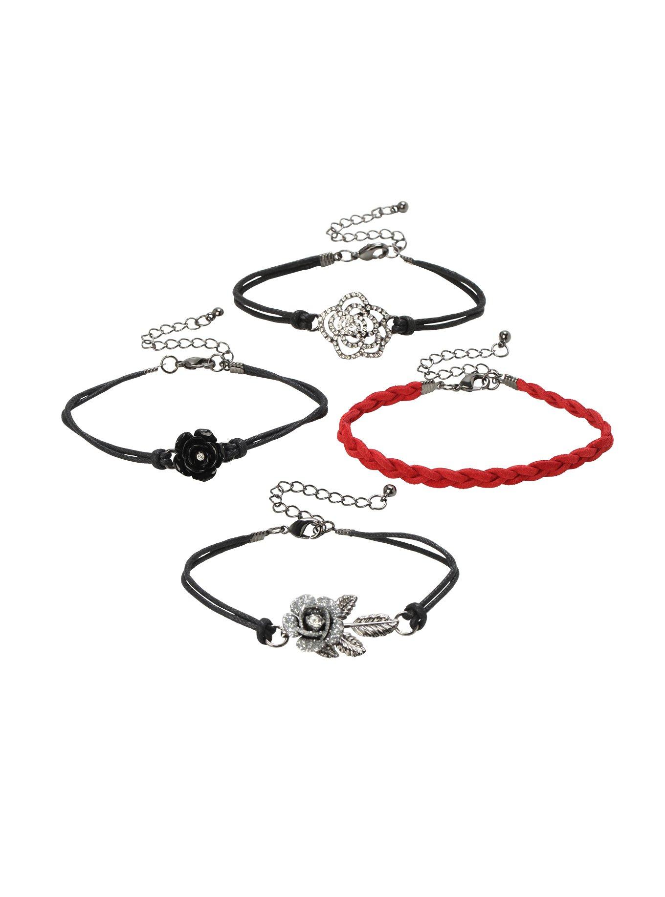 LOVEsick Bling Rose Bracelet 4 Pack | Hot Topic