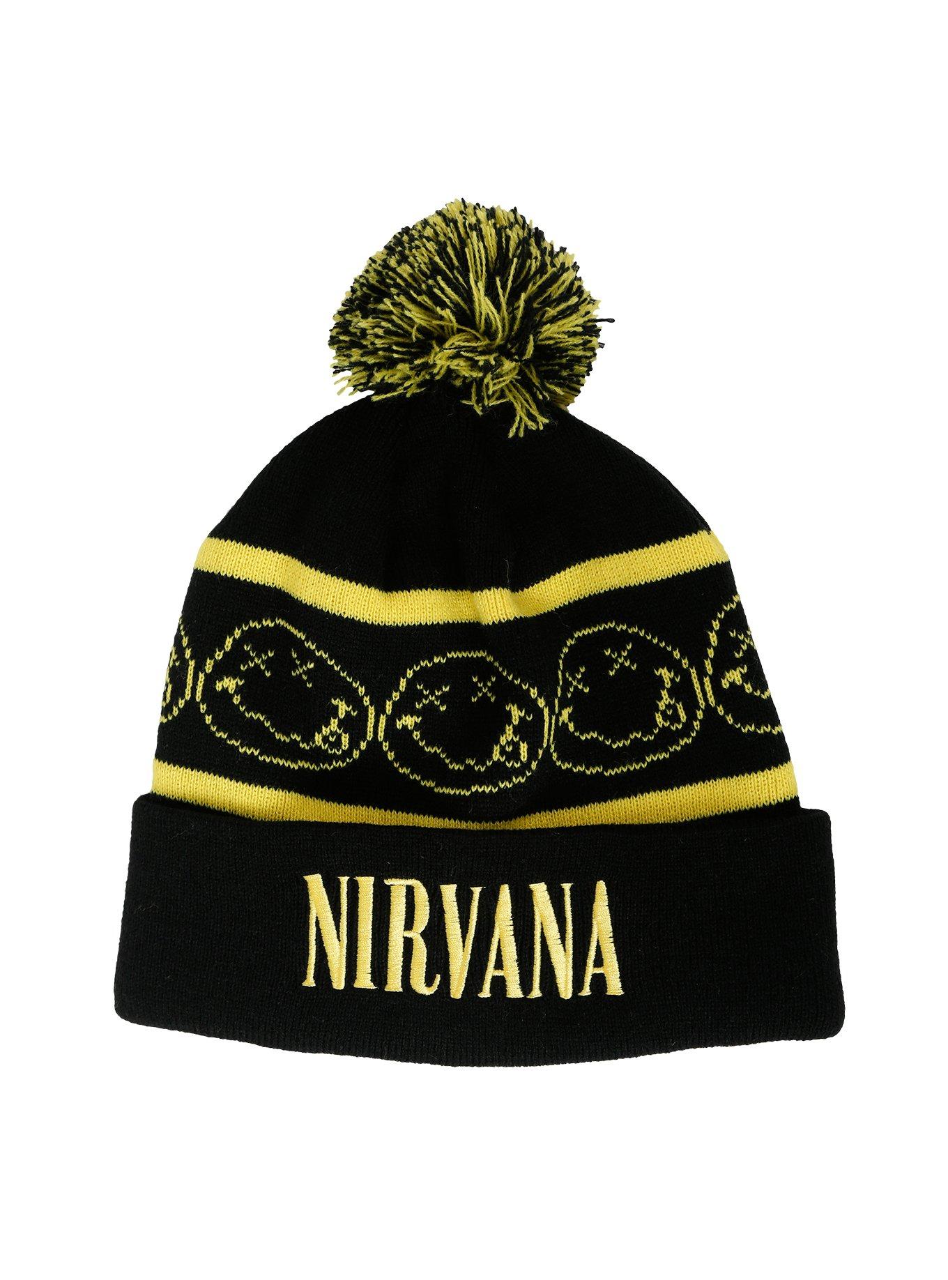 Nirvana Smiley Pom Beanie | Hot Topic