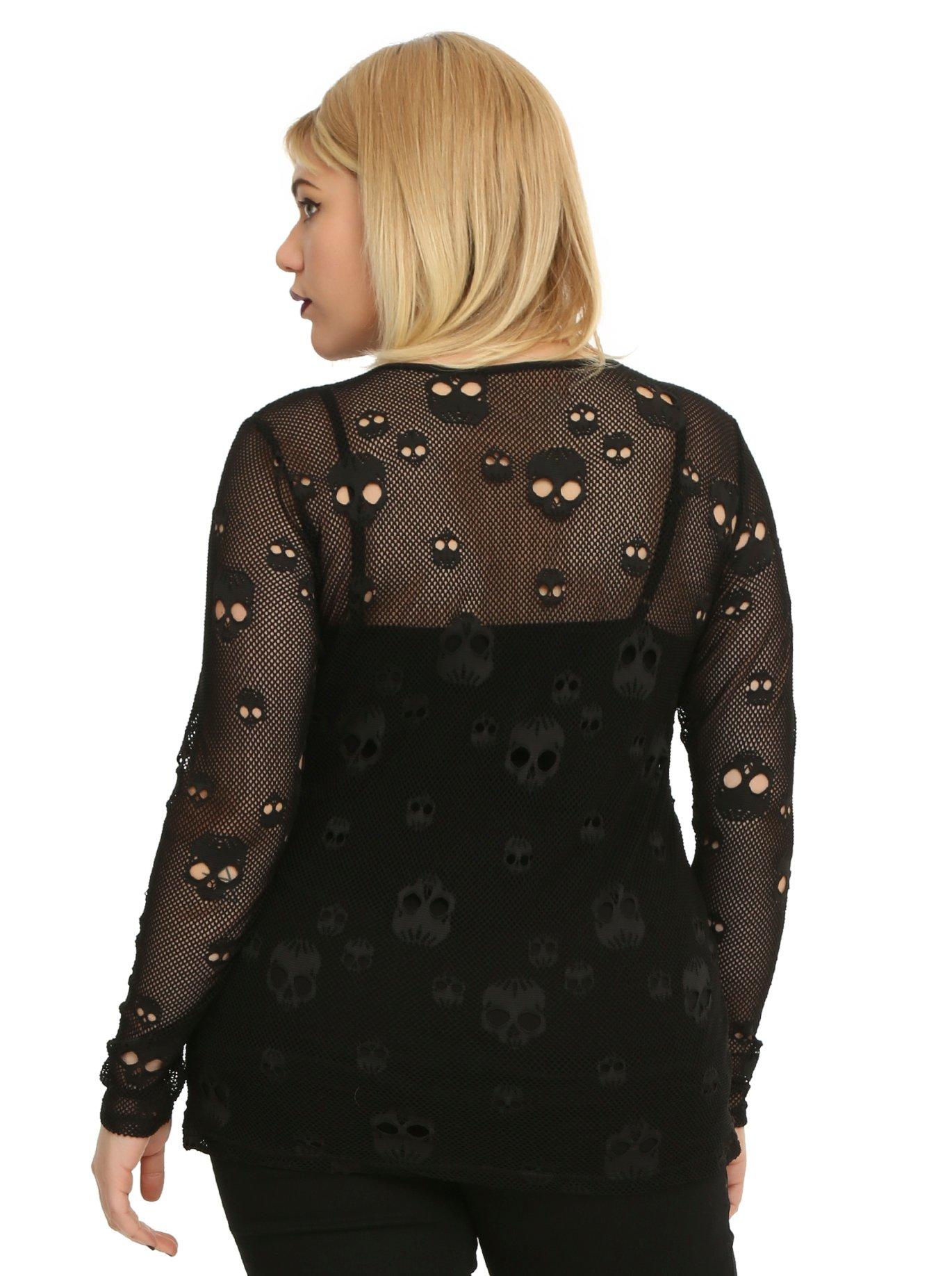 Tripp Skull Mesh Top Plus Size | Hot Topic