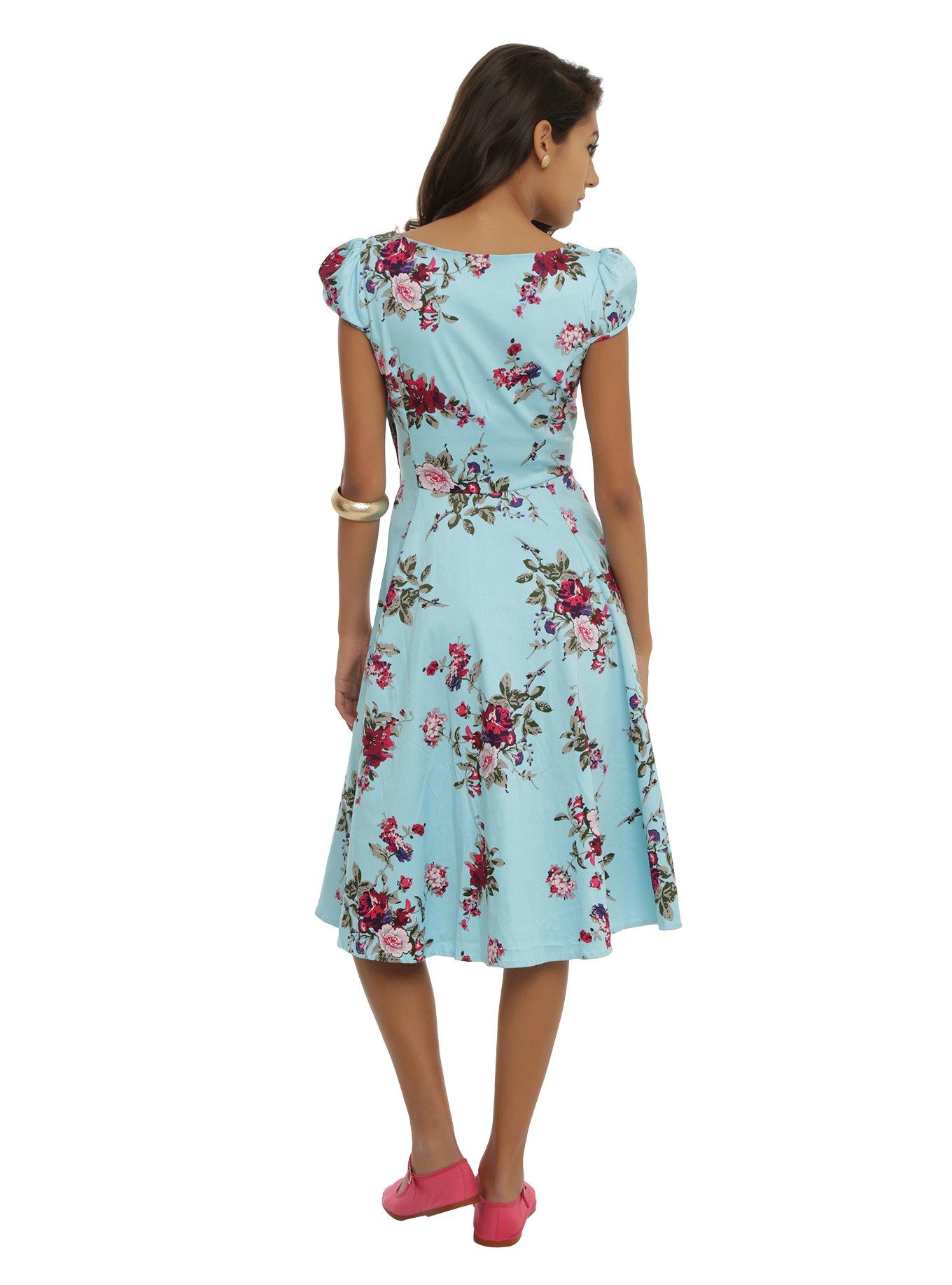 Blue Floral Retro Dress | Hot Topic