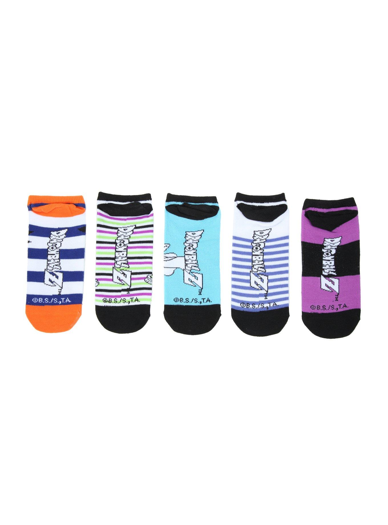 Dragon Ball Z Stripes No-Show Socks 5 Pair | Hot Topic