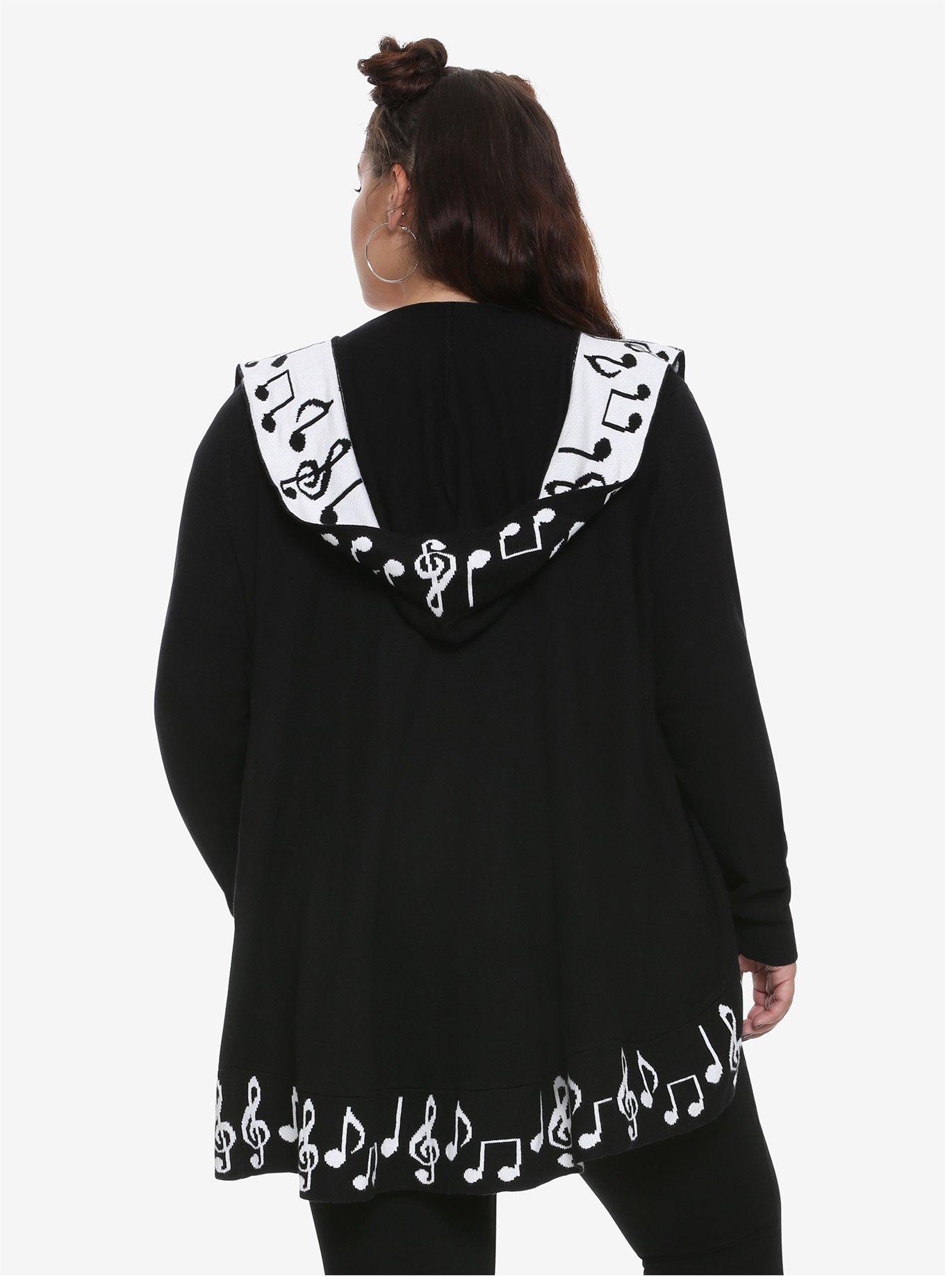 Music Note Hooded Girls Flyway Cardigan Plus Size | Hot Topic