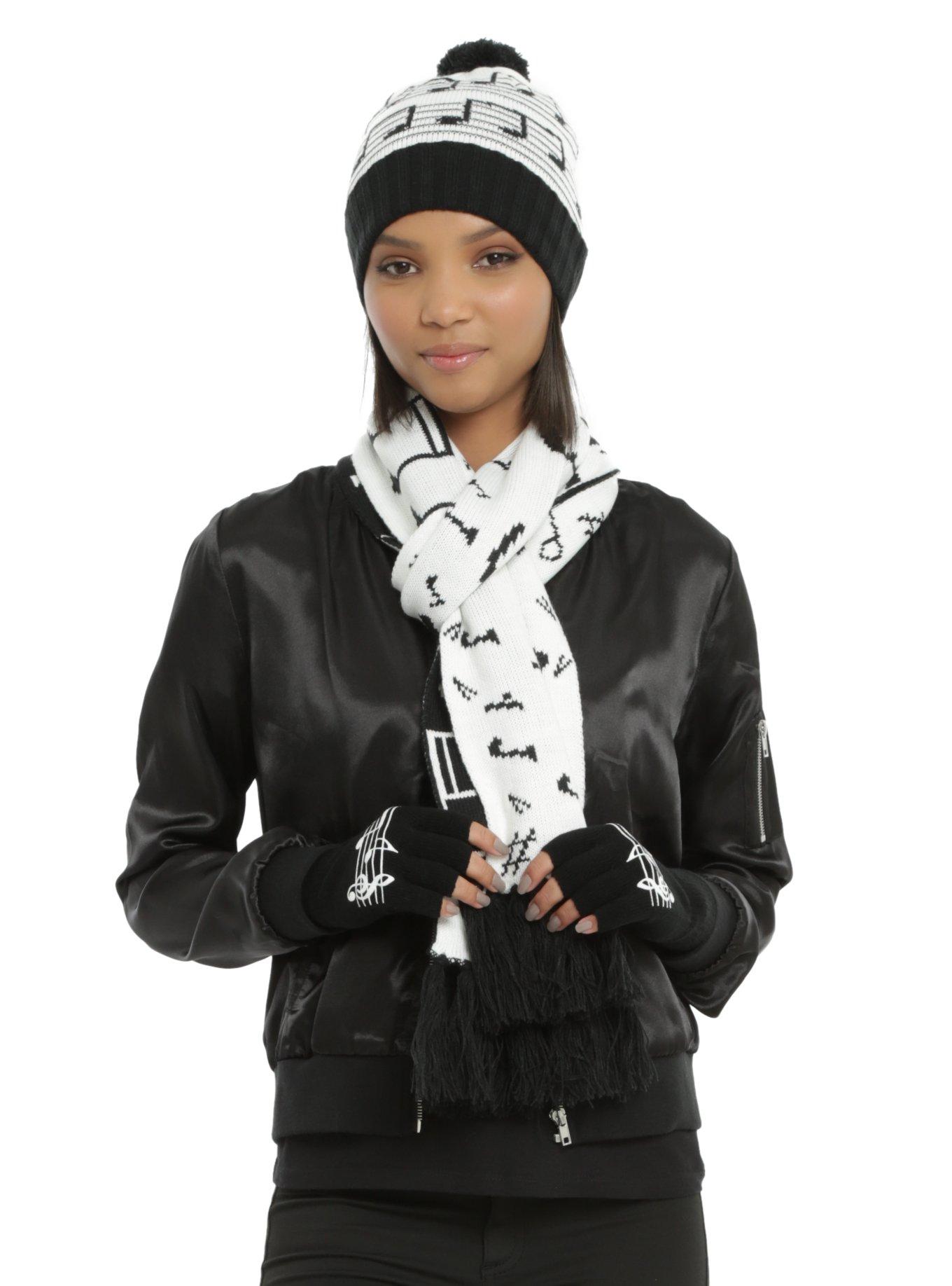 Music Note Intarsia Knit Pom Beanie | Hot Topic