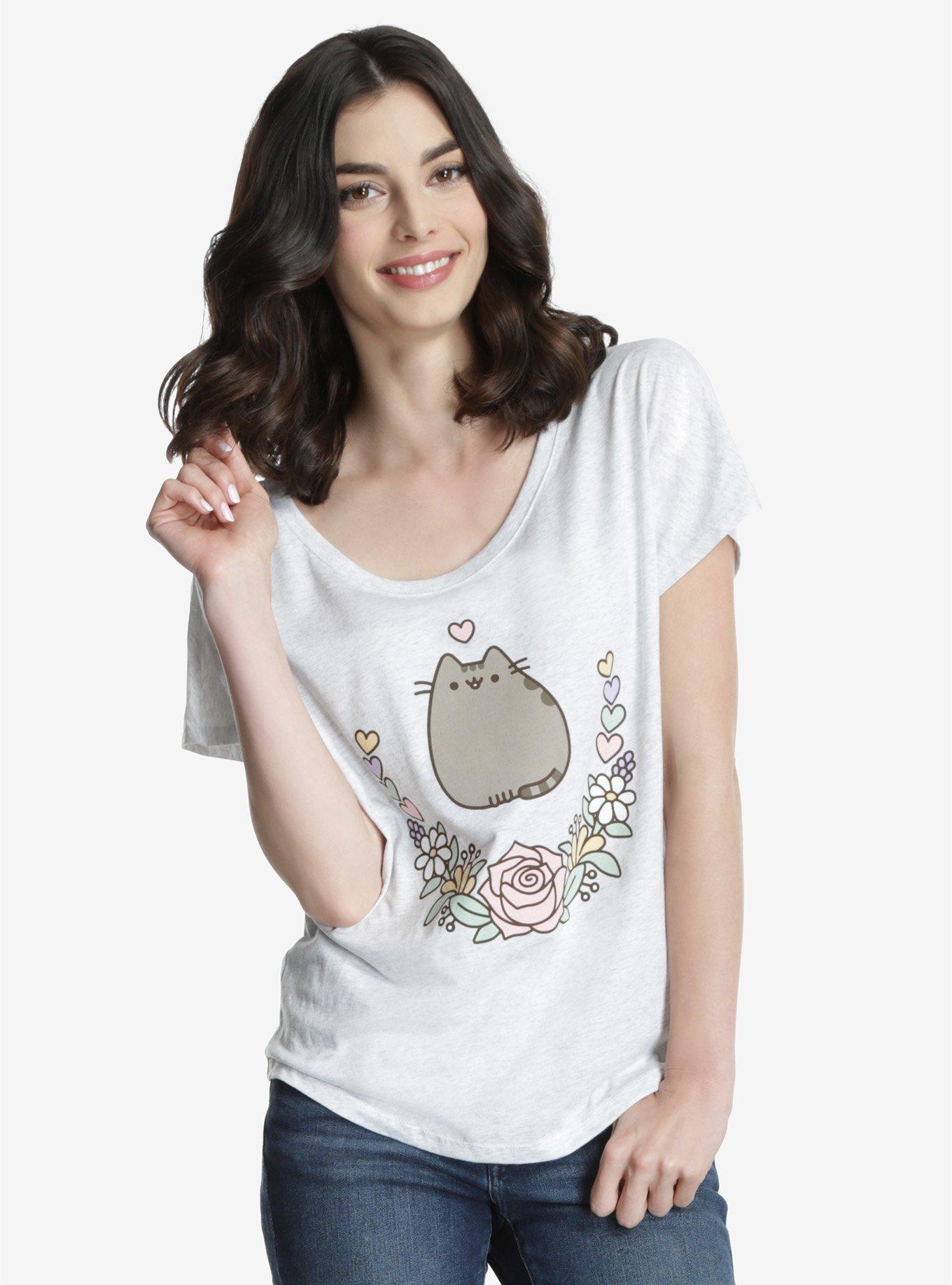 Pusheen Floral Border Womens Tee | BoxLunch