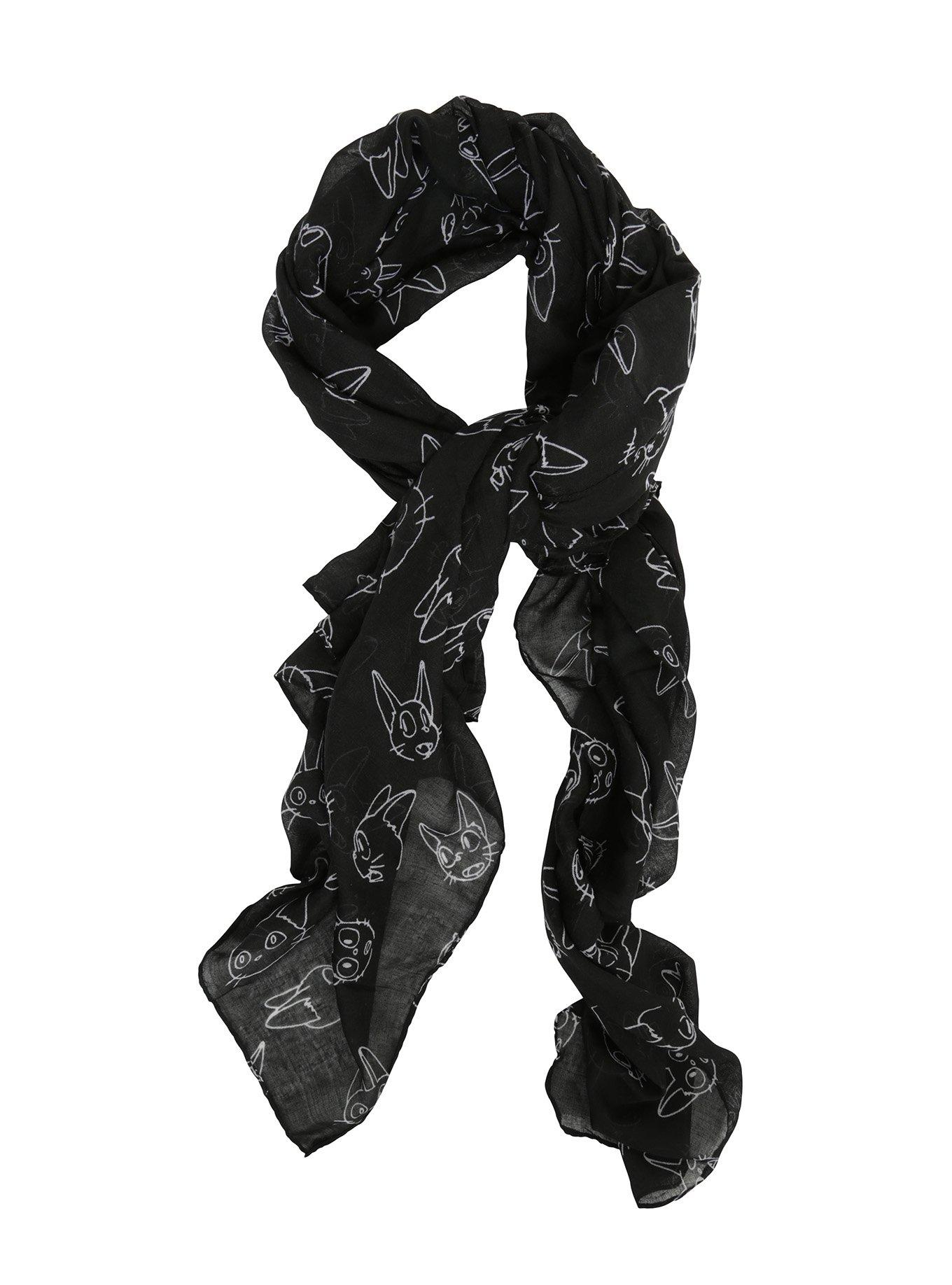 Studio Ghibli Kiki's Delivery Service Jiji Print Oblong Scarf | Hot Topic