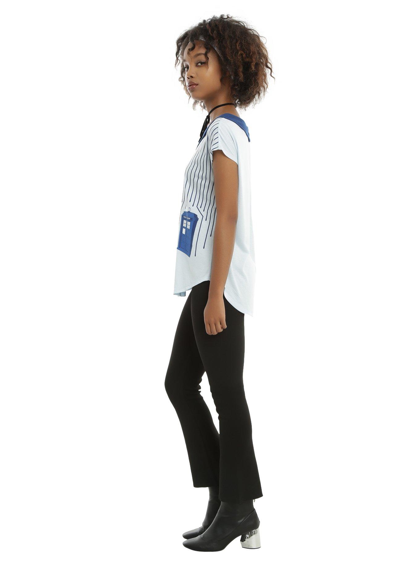 Doctor Who Dripping Stripes TARDIS Girls Top | Hot Topic