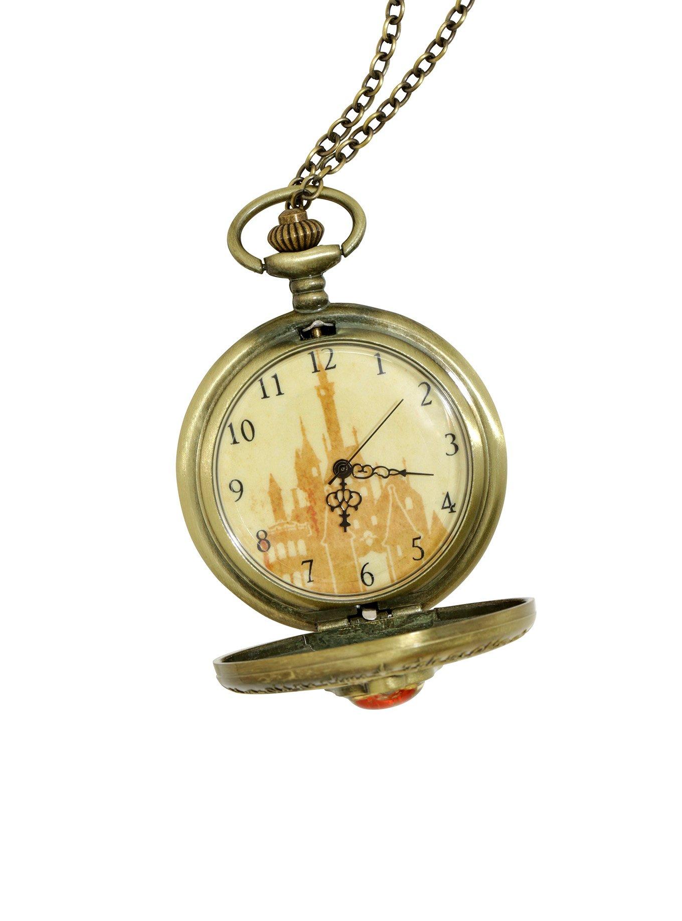 Disney Beauty And The Beast Enchanted Rose Pocket Watch Necklace | Hot ...