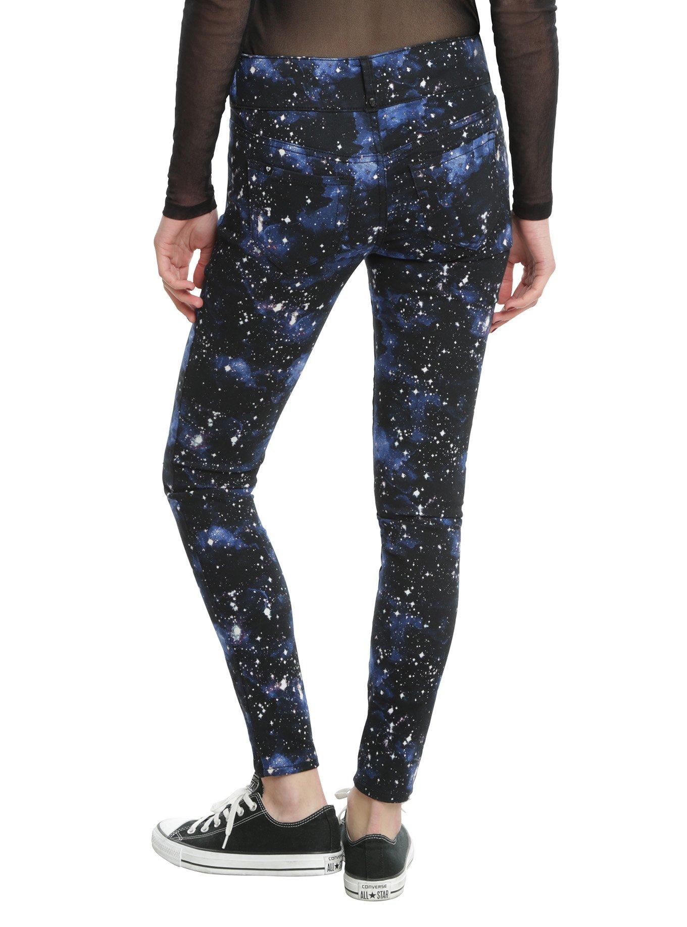 Blackheart Blue Galaxy Print Super Skinny Jeans | Hot Topic