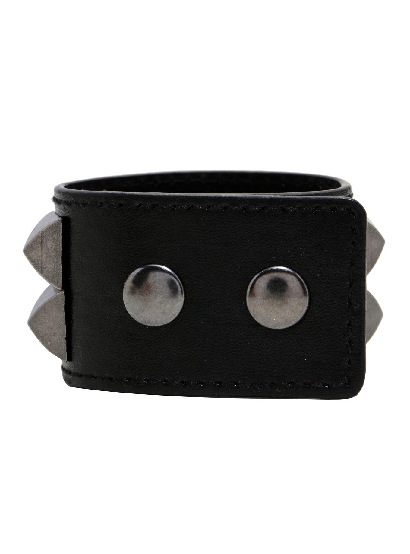 Double Black Pyramid Stud Cuff | Hot Topic