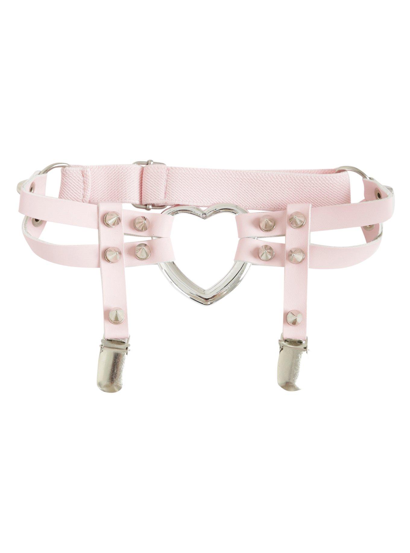 Pink Heart Leg Faux Leather Leg Belt | Hot Topic