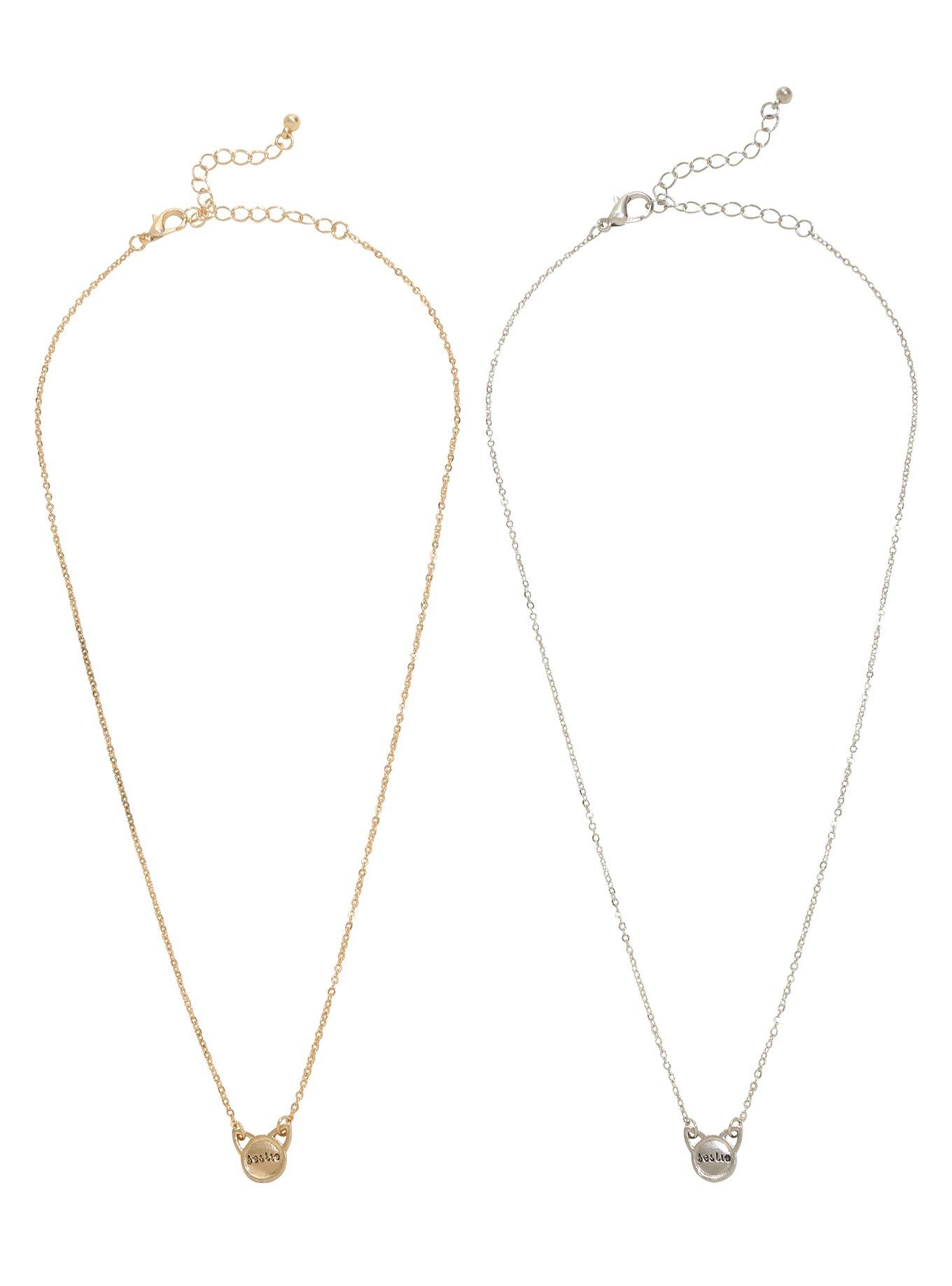 Blackheart Cat Bestie Chain Necklace Set | Hot Topic