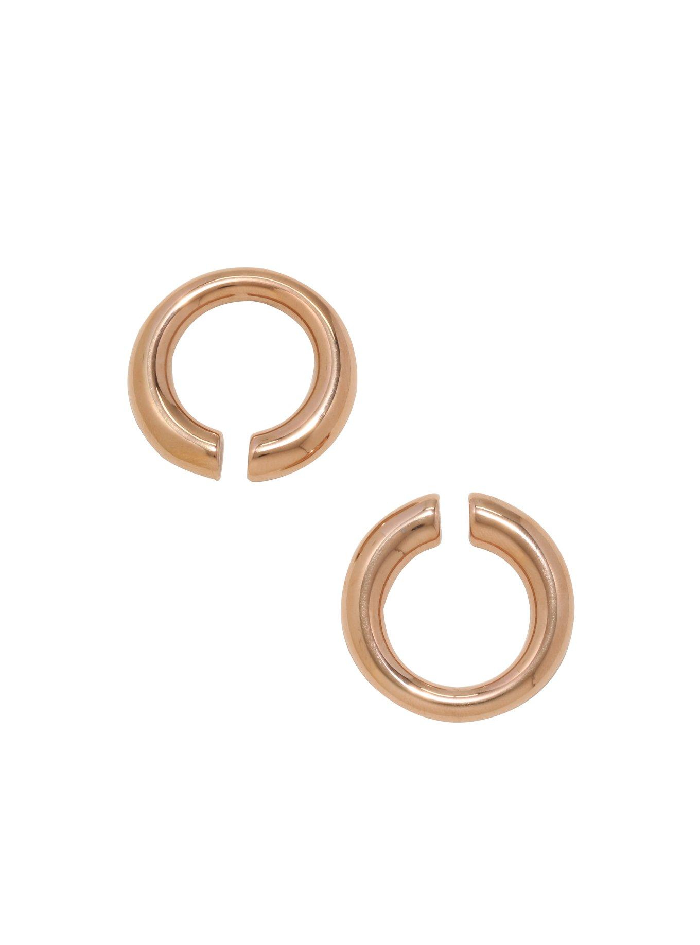 00G Steel Rose Gold Circle Weights | Hot Topic