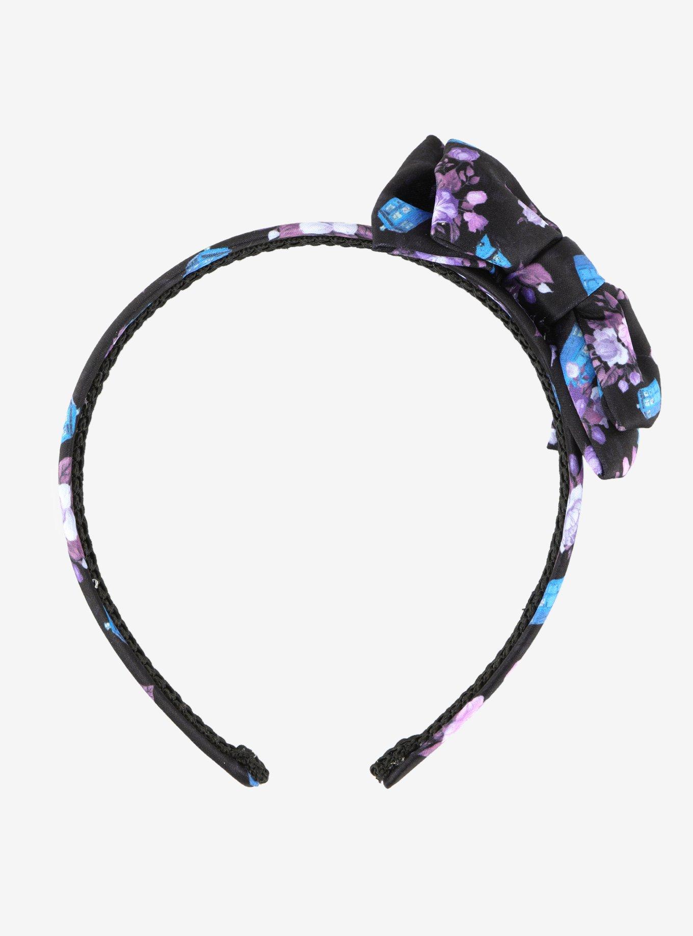 Doctor Who Floral TARDIS Print Bow Headband | Hot Topic