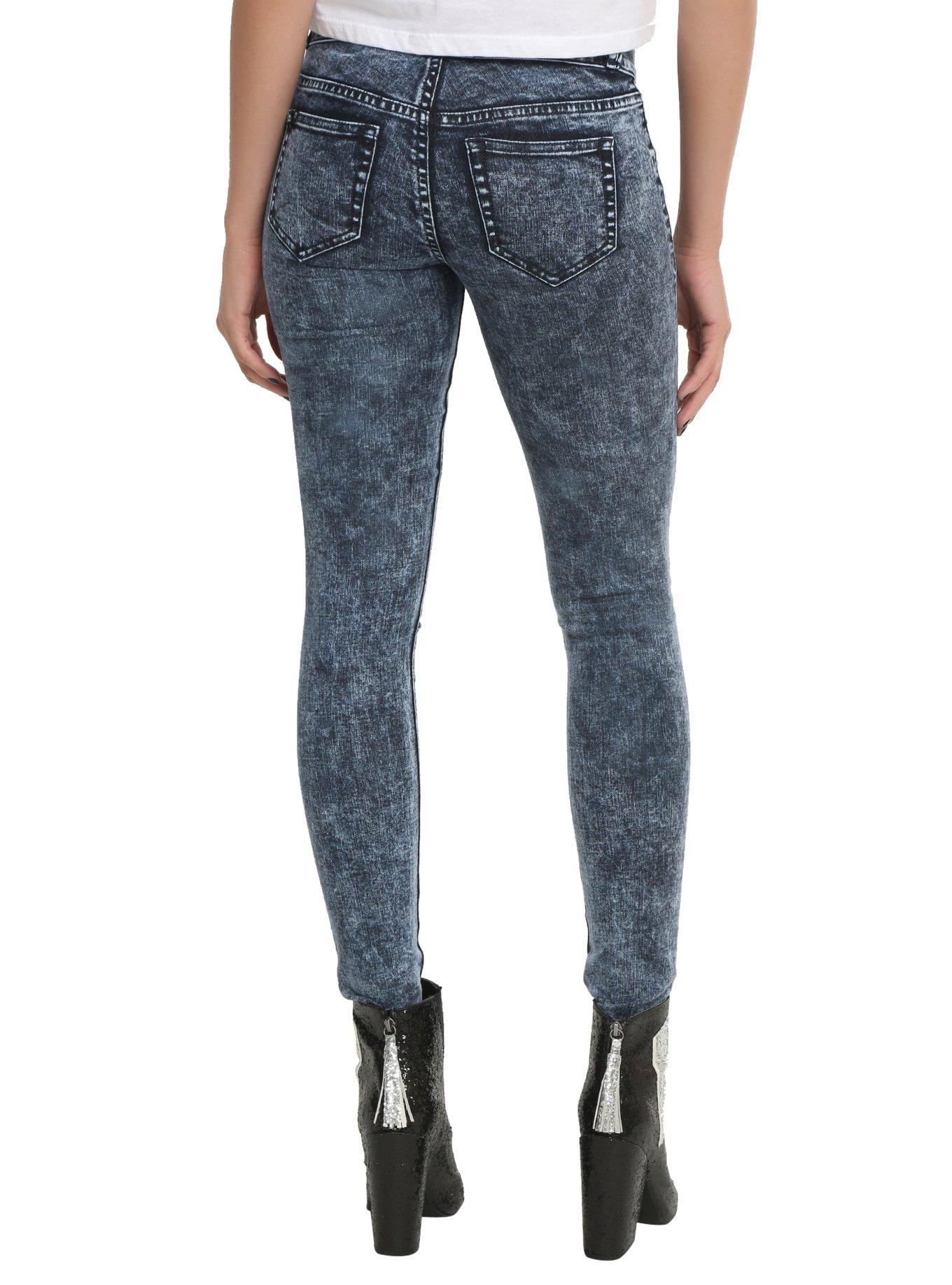 Blackheart Indigo Acid Wash Super Skinny Jeans | Hot Topic