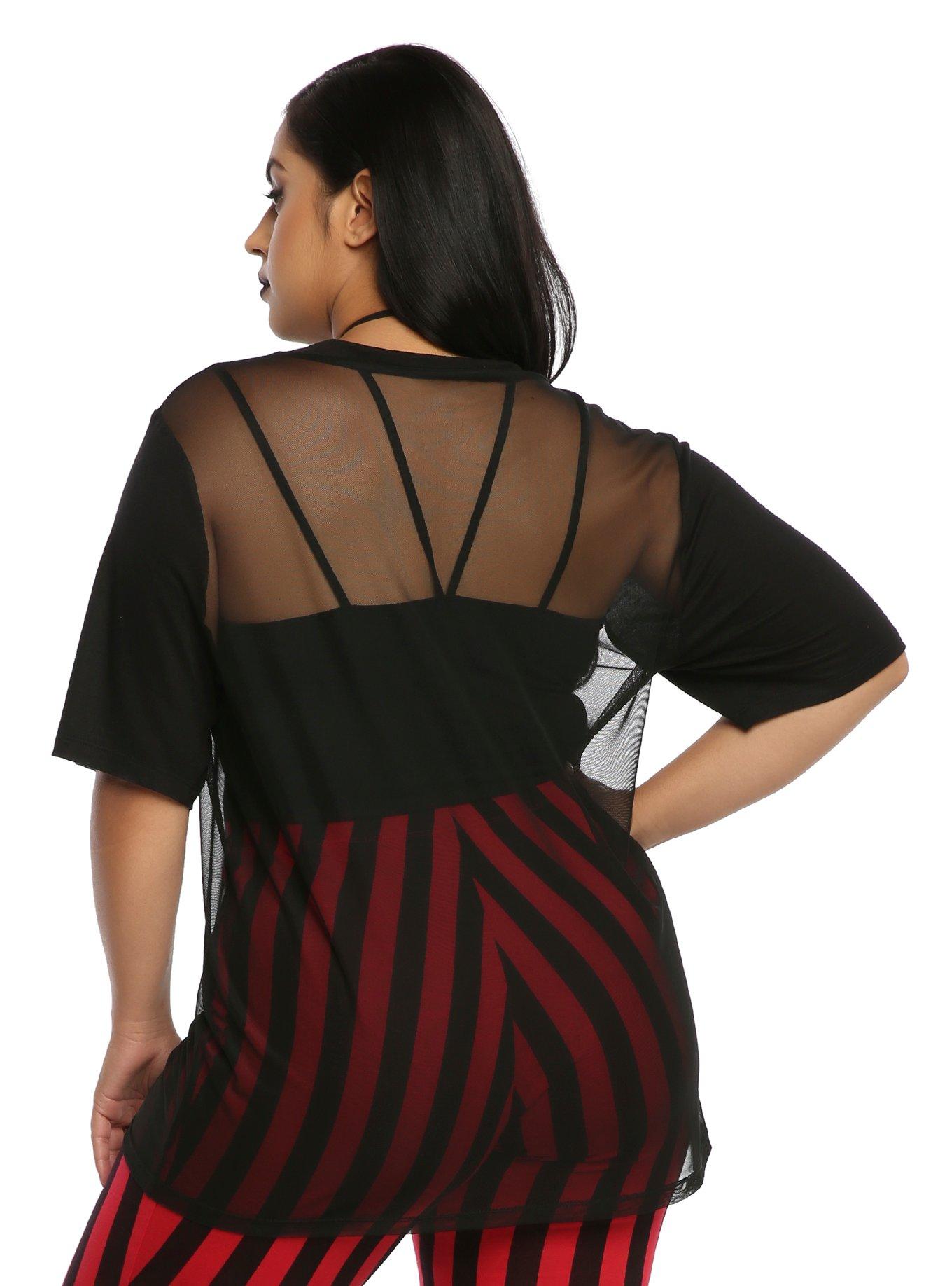 Black Oversized Mesh Girls Top Plus Size | Hot Topic