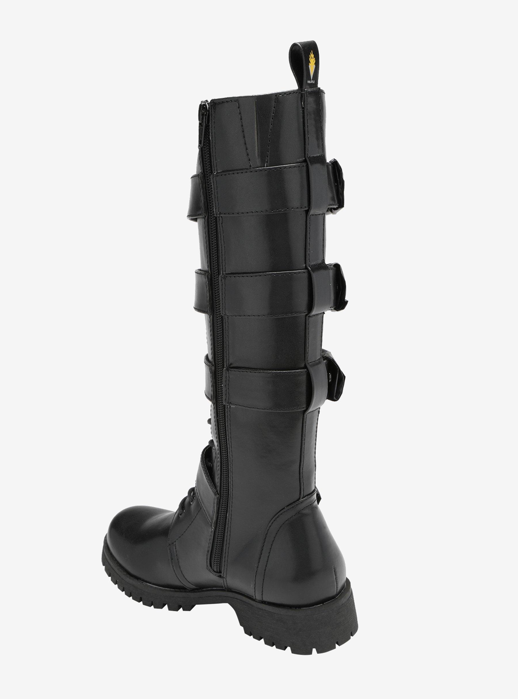 Volatile 4 Buckle Lace-Up Knee Boots | Hot Topic
