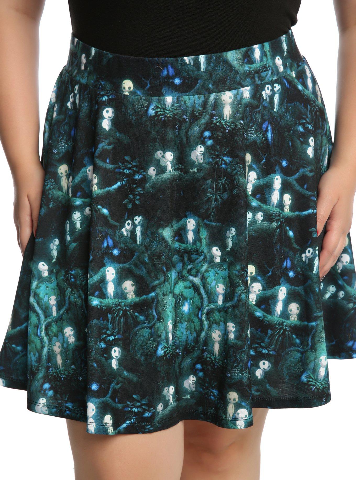 Her Universe Studio Ghibli Princess Mononoke Kodama Skater Skirt Plus ...