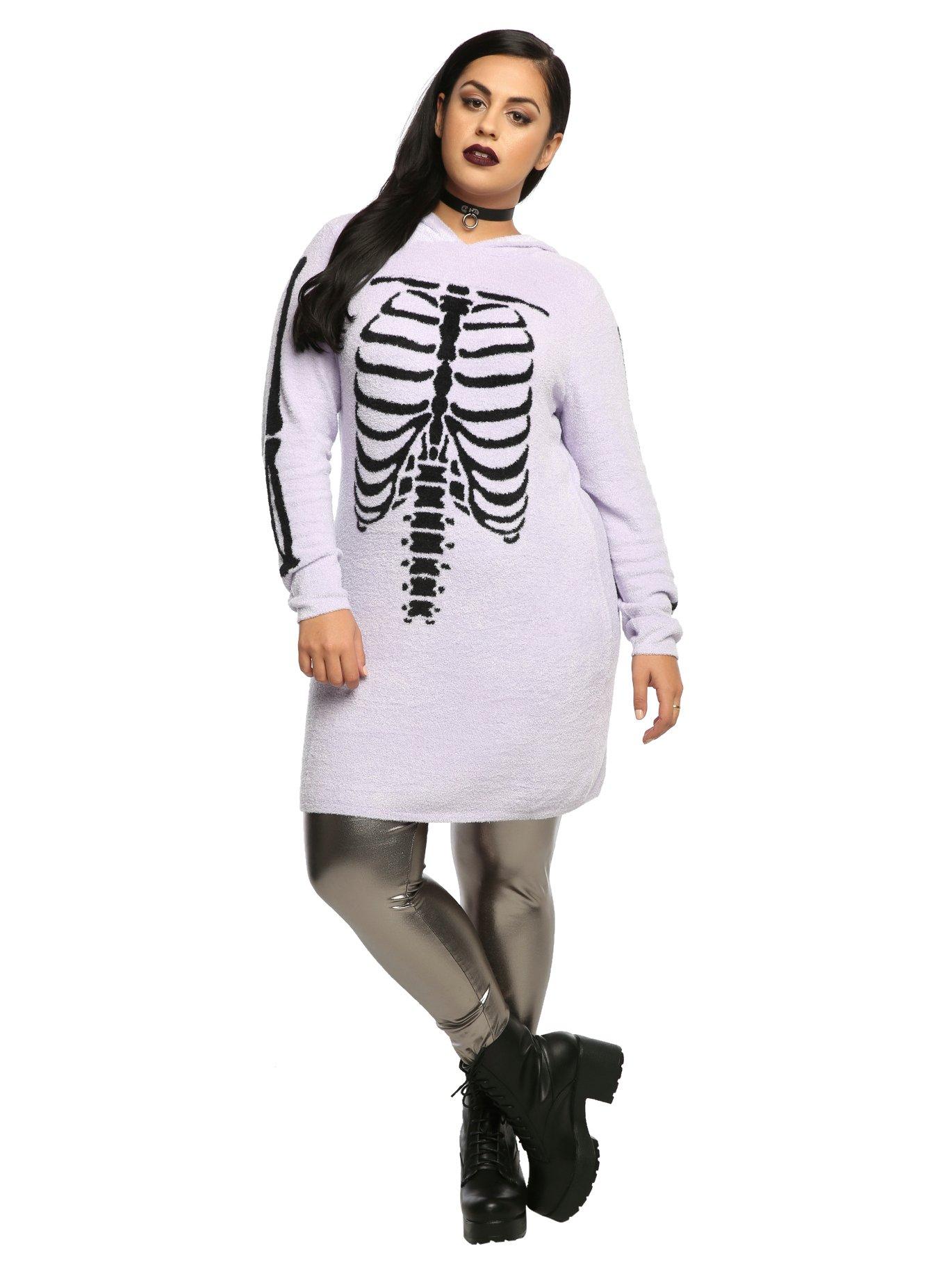 Purple & Black Rib Cage Girls Sweater Plus Size | Hot Topic