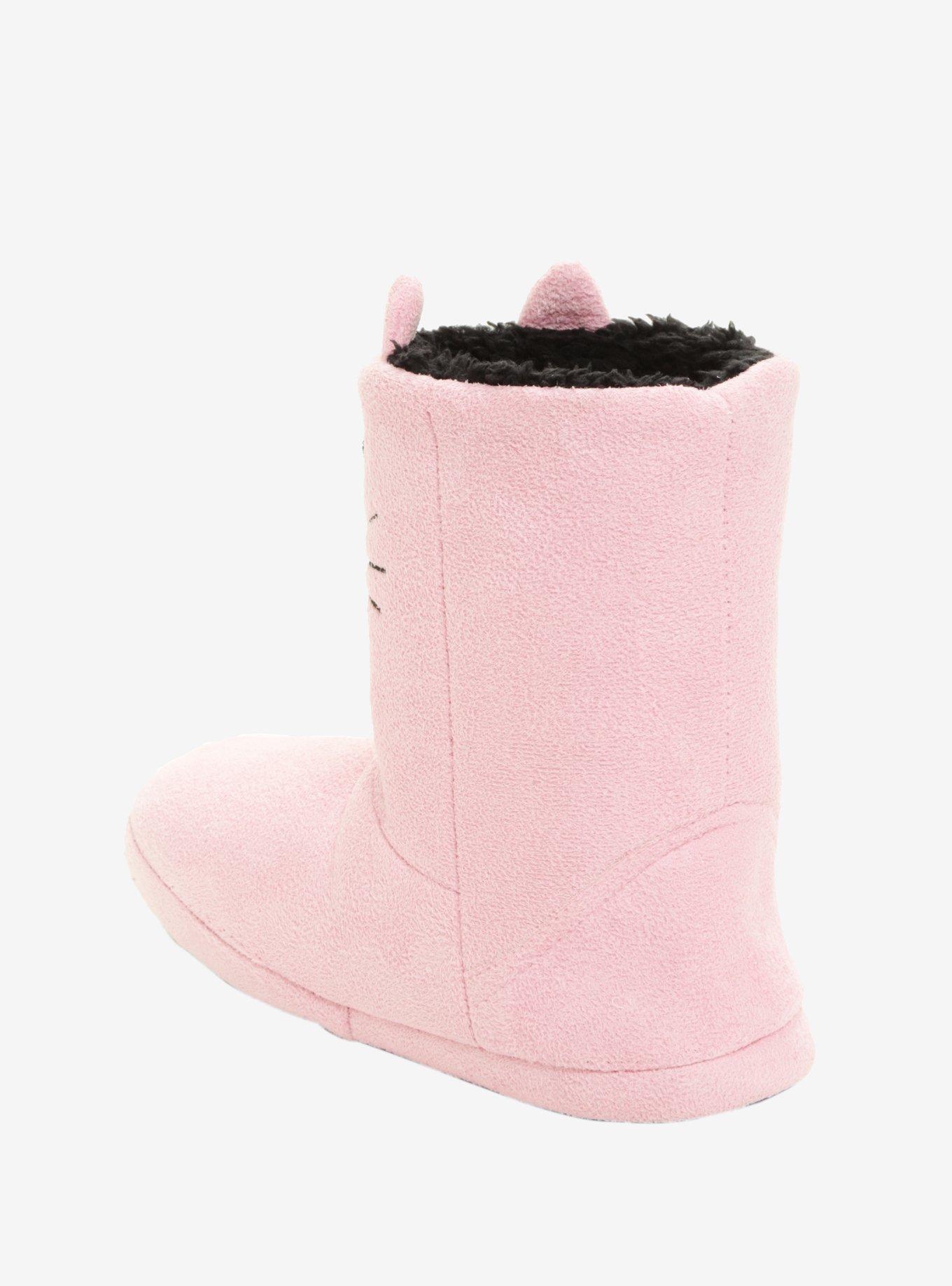 Pink Cat Face Slipper Boots | Hot Topic