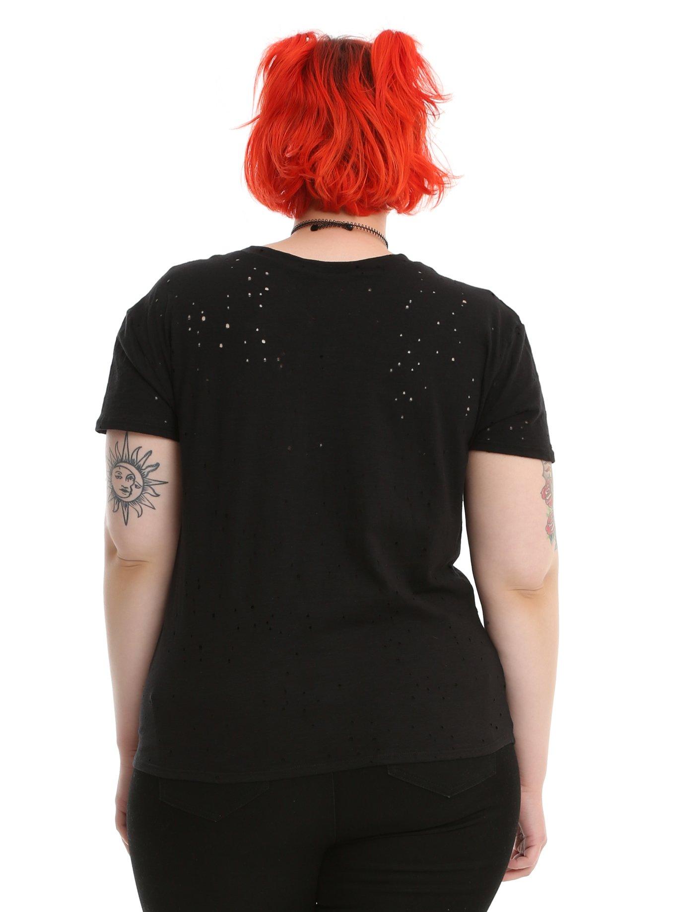 Black Embroidered Rose Girls Top Plus Size | Hot Topic