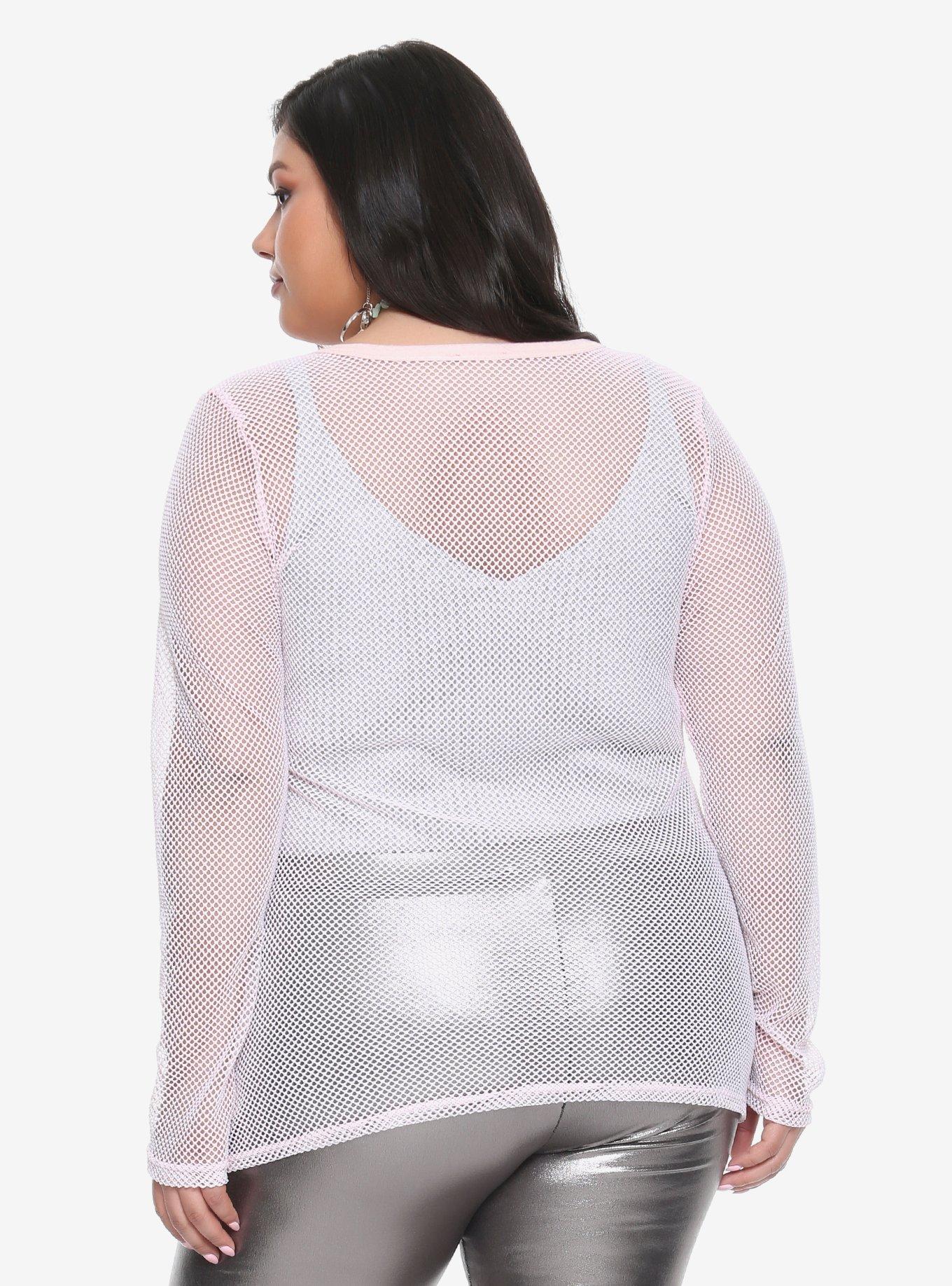 Pink Fishnet Girls Top Plus Size | Hot Topic