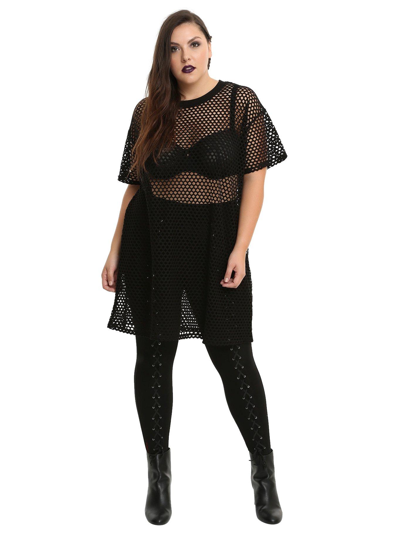 Black Fishnet Dress Plus Size | Hot Topic