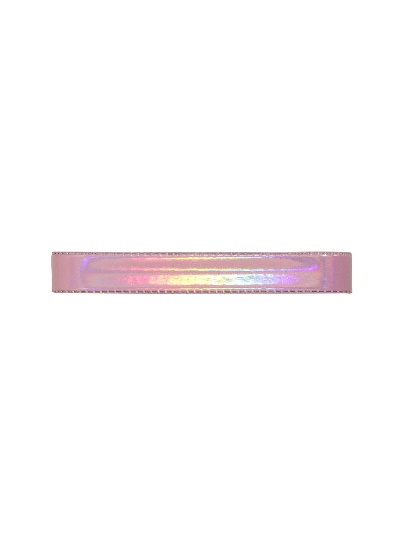 Pink Iridescent Slap Bracelet | Hot Topic