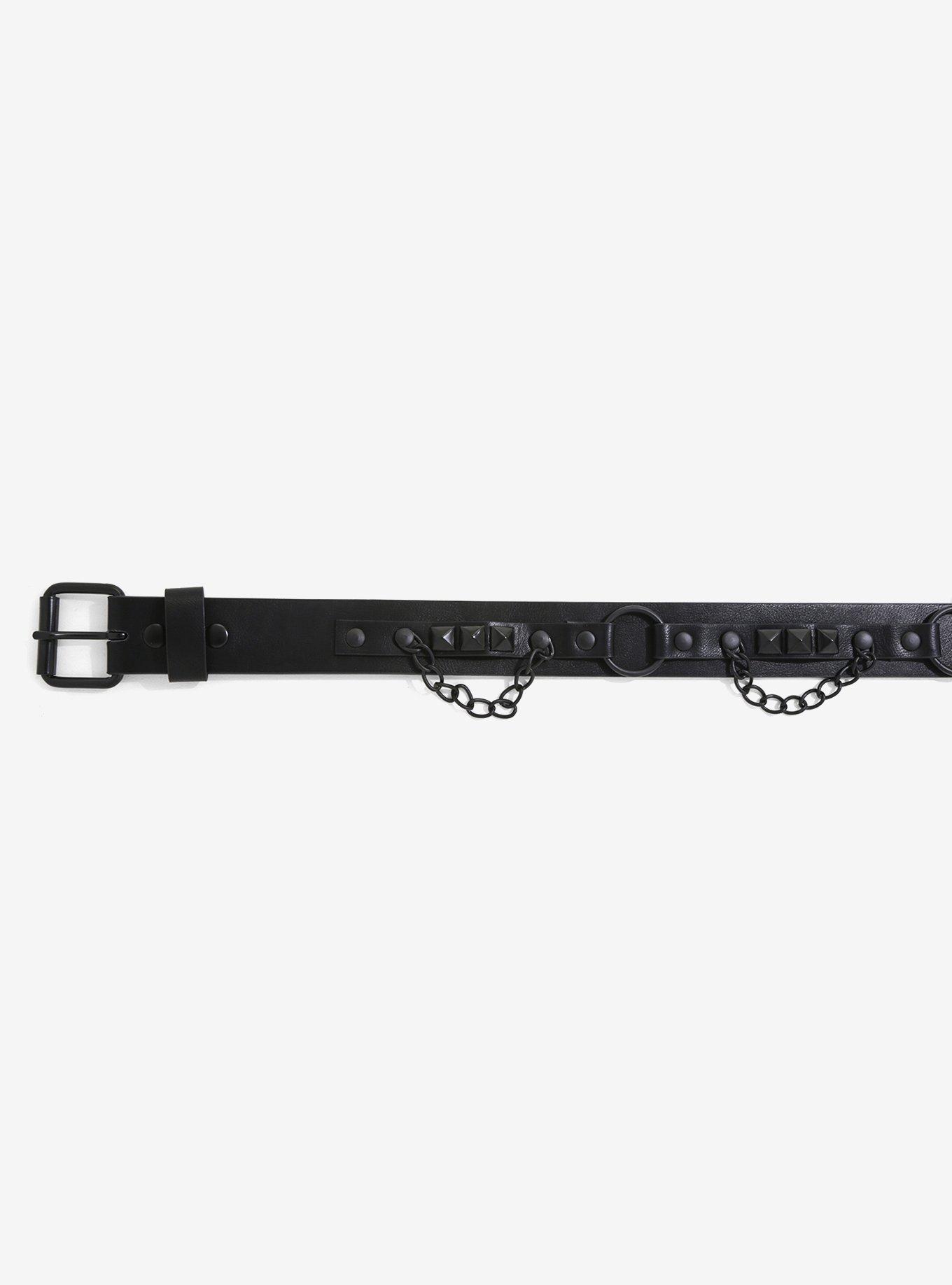 Black Pyramid Stud Draping Chain Belt | Hot Topic