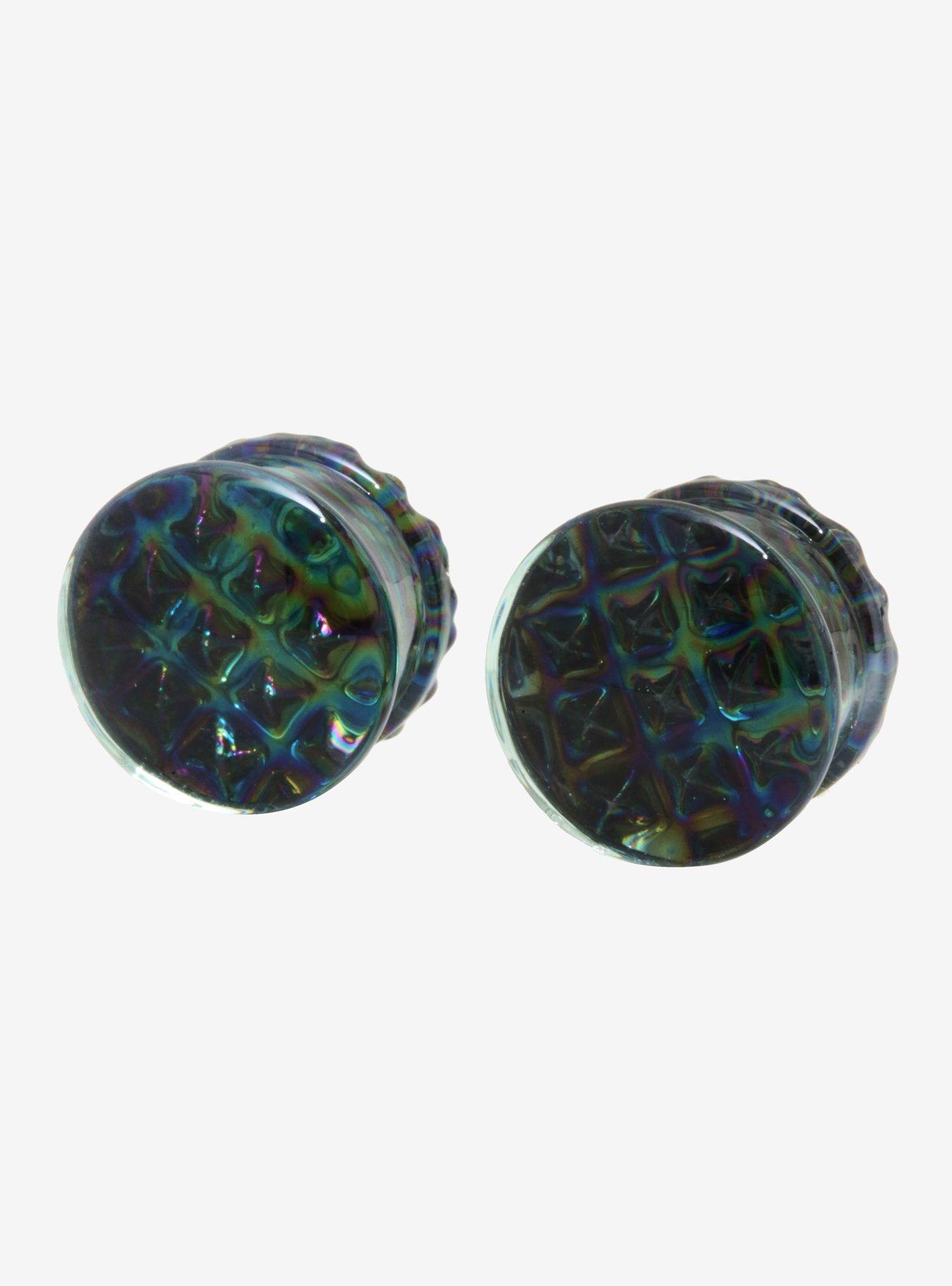 Glass Waffle Back Rainbow Plugs 2 Pack | Hot Topic