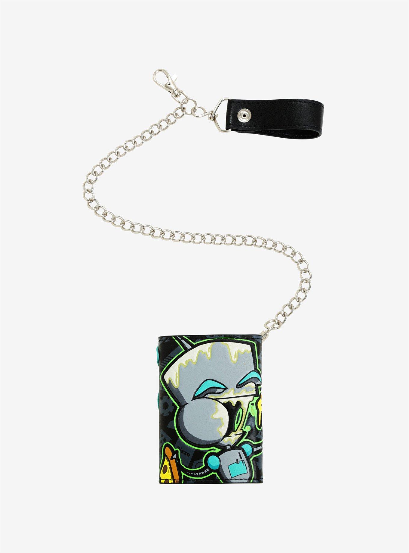 Invader Zim Gir Eating Pizza Chain Wallet | Hot Topic