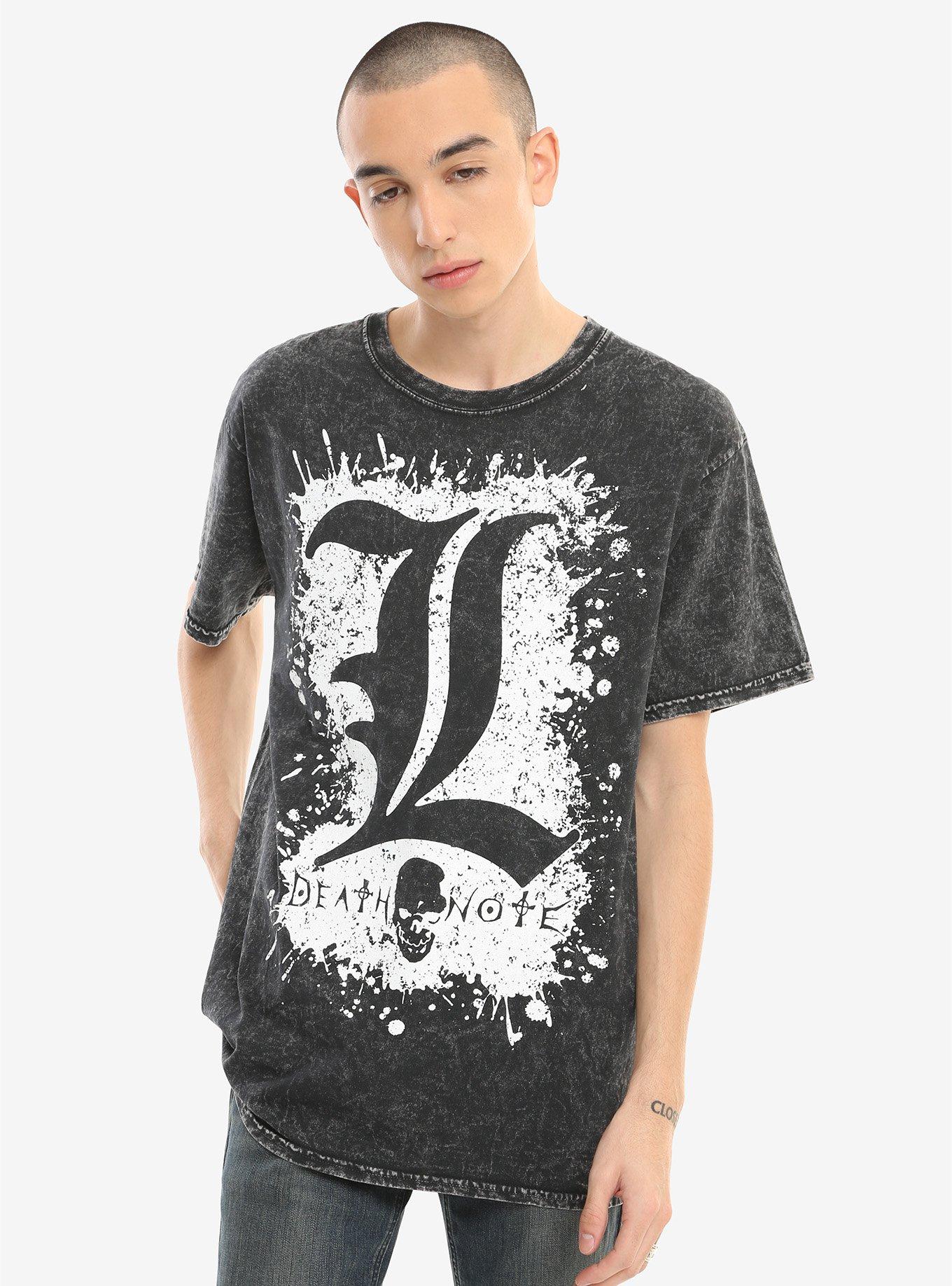 Death Note L Logo Mineral Wash T-Shirt | Hot Topic