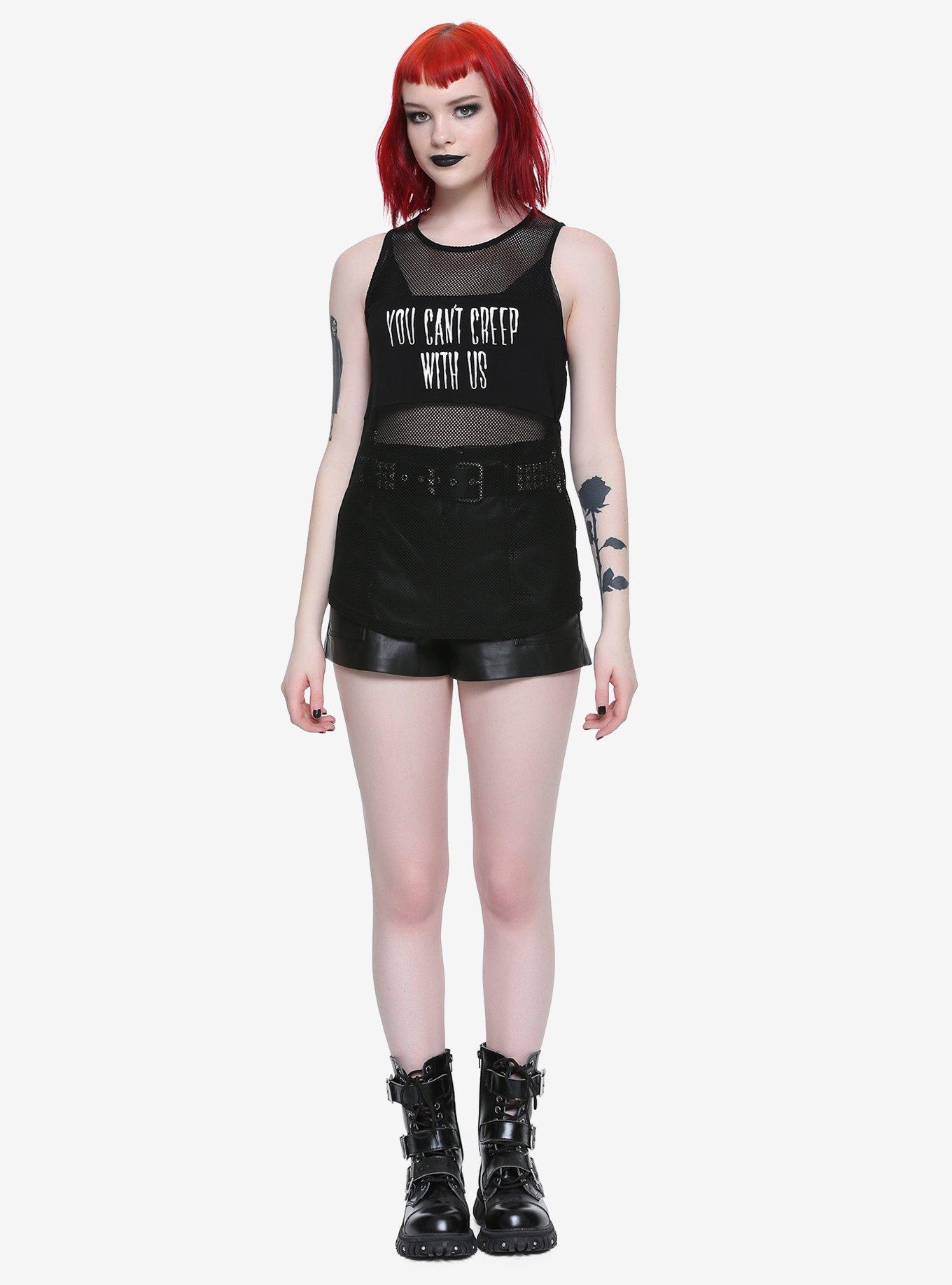 BlackCraft Creep With Us Inset Girls Fishnet Tank Top Hot Topic ...