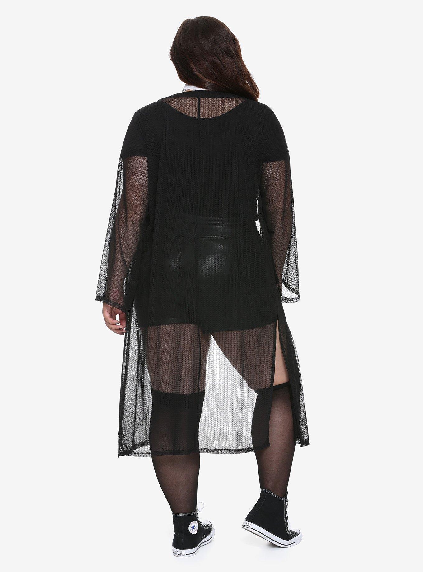 Black Mesh Duster Plus Size | Hot Topic