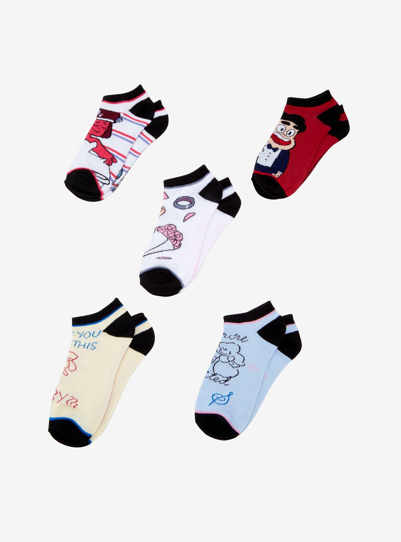 Steven Universe Ruby & Sapphire Wedding No-Show Socks 5 Pair | Hot Topic