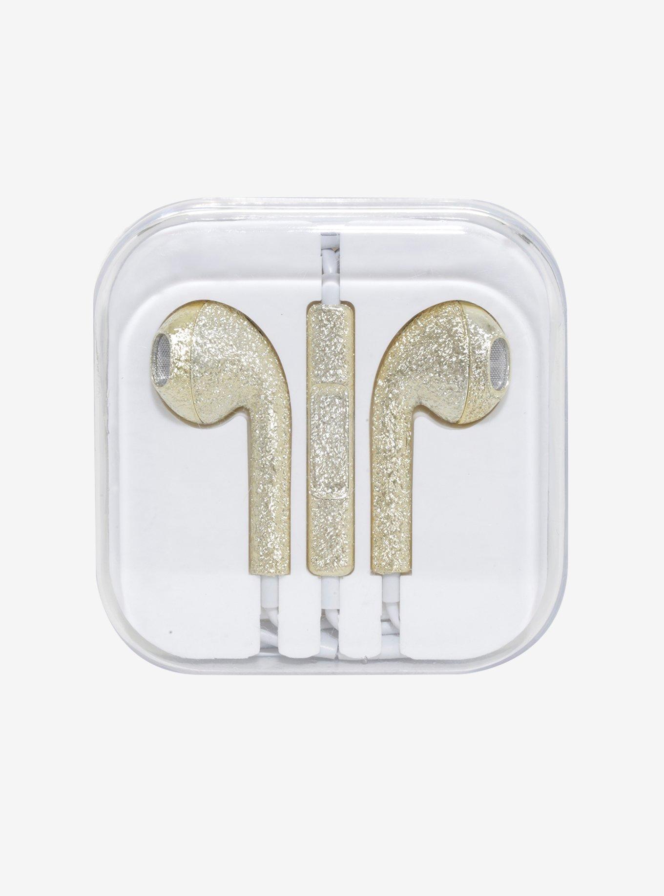 Gold Sparkle Earbuds | Hot Topic
