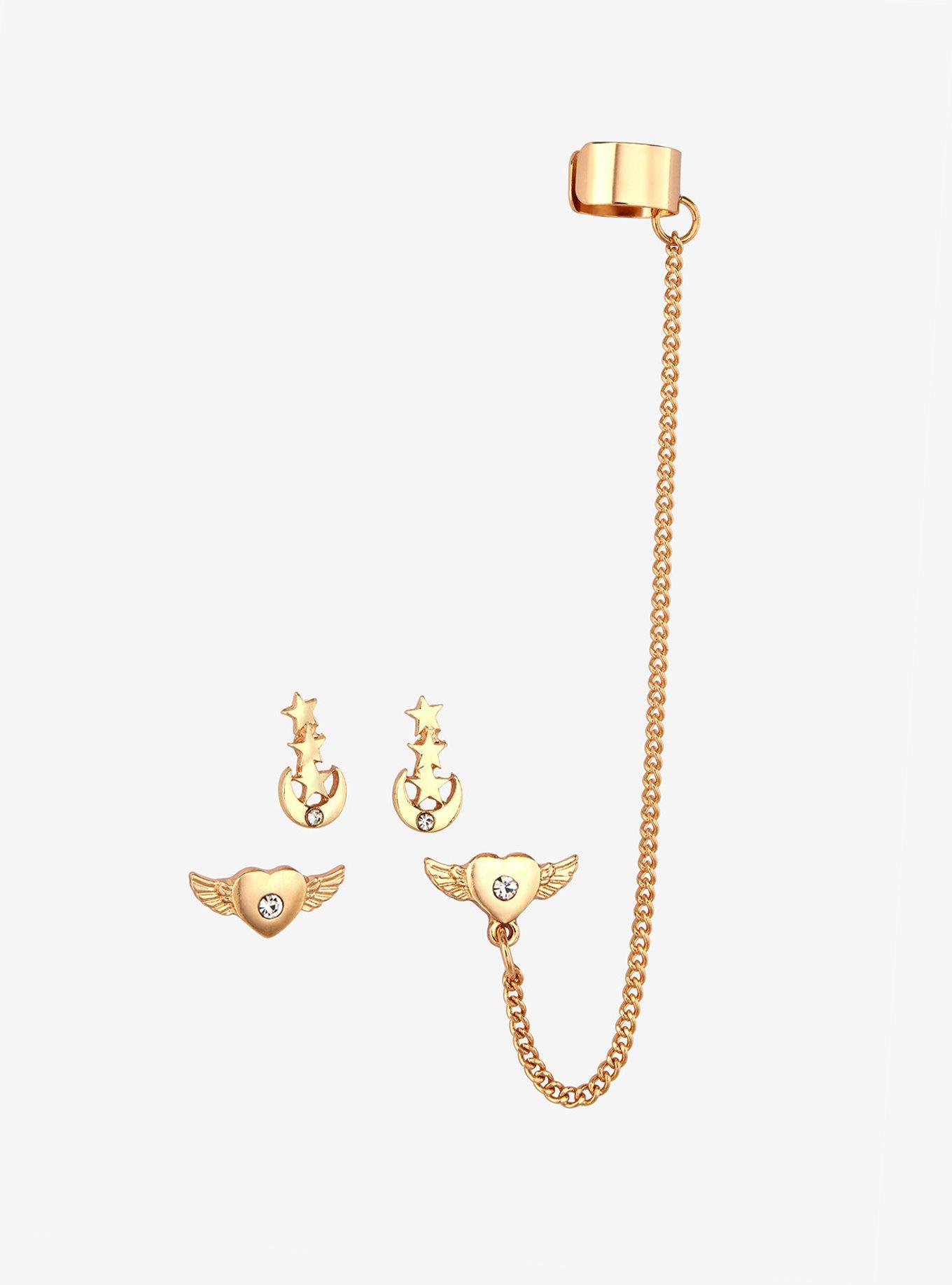 Blackheart Planet Star Moon Cuff Earring Set | Hot Topic