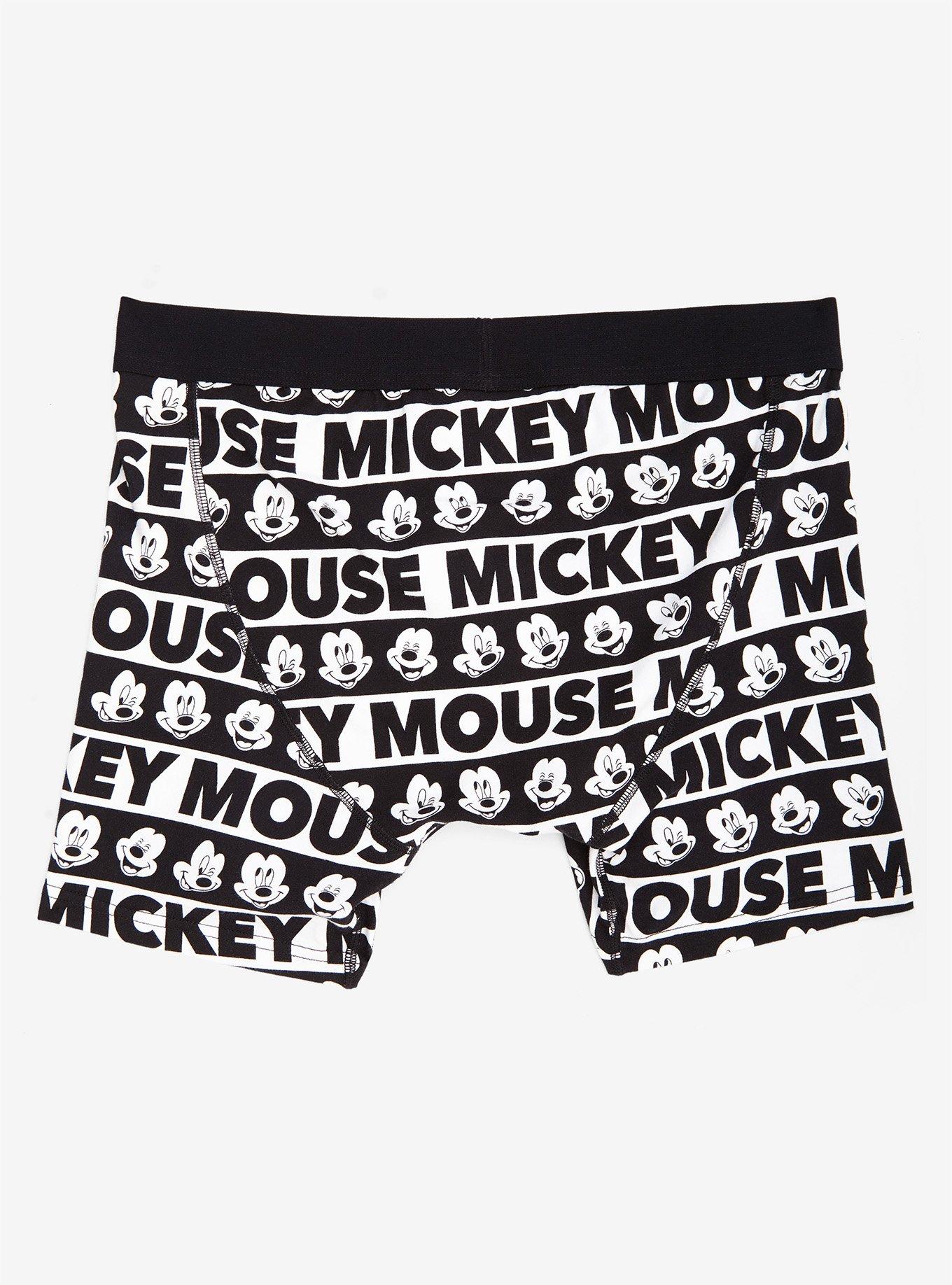 Disney Mickey Mouse Black And White Boxer Briefs | BoxLunch